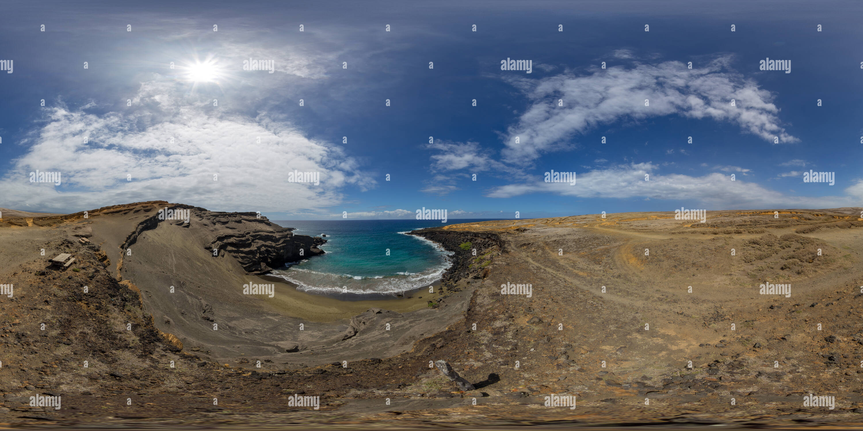 360° view of Green Sand Beach, Hawaii - Alamy