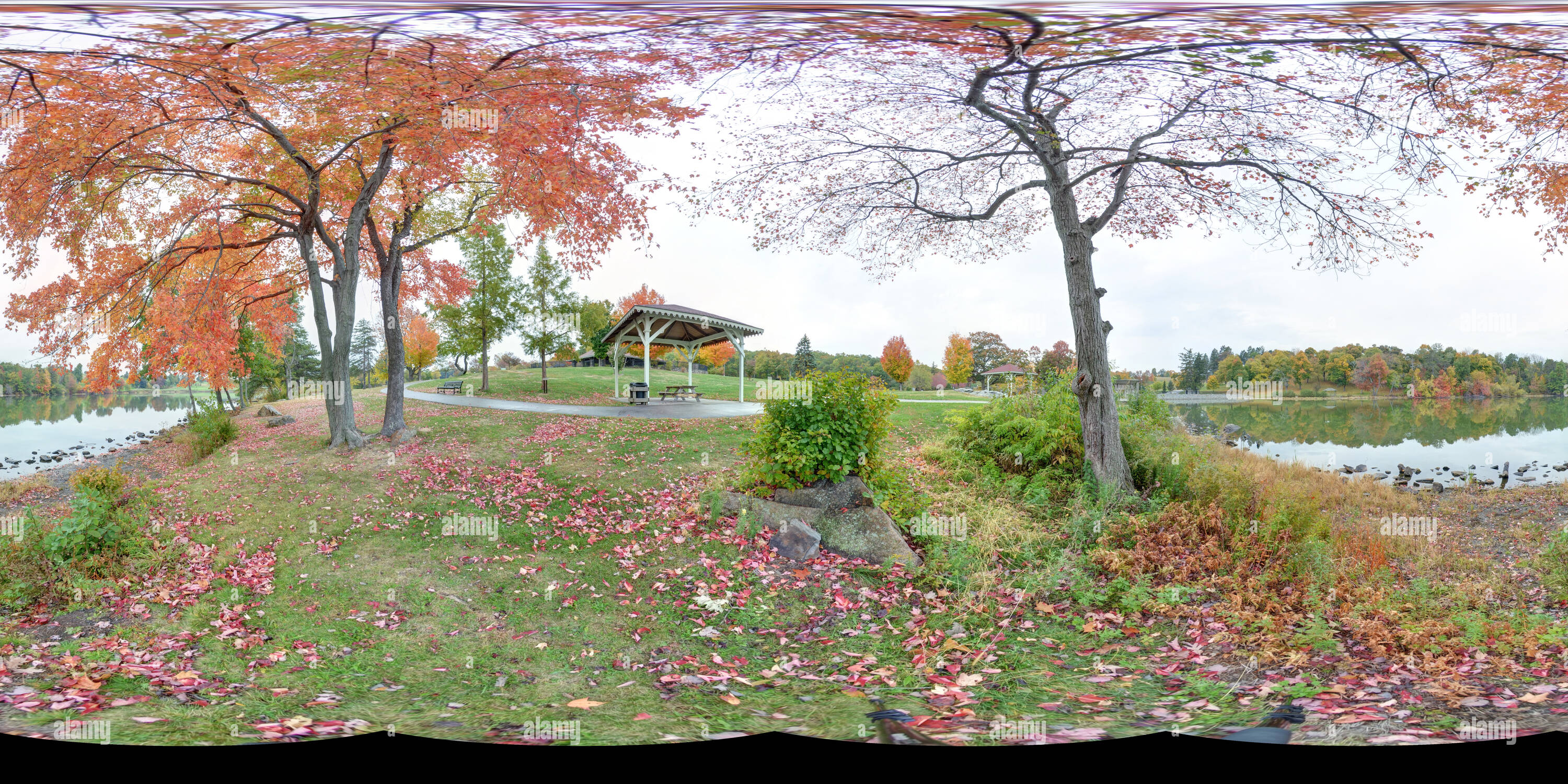 360° view of Autumn at the Green Hill Park, Worcester, MA - Alamy