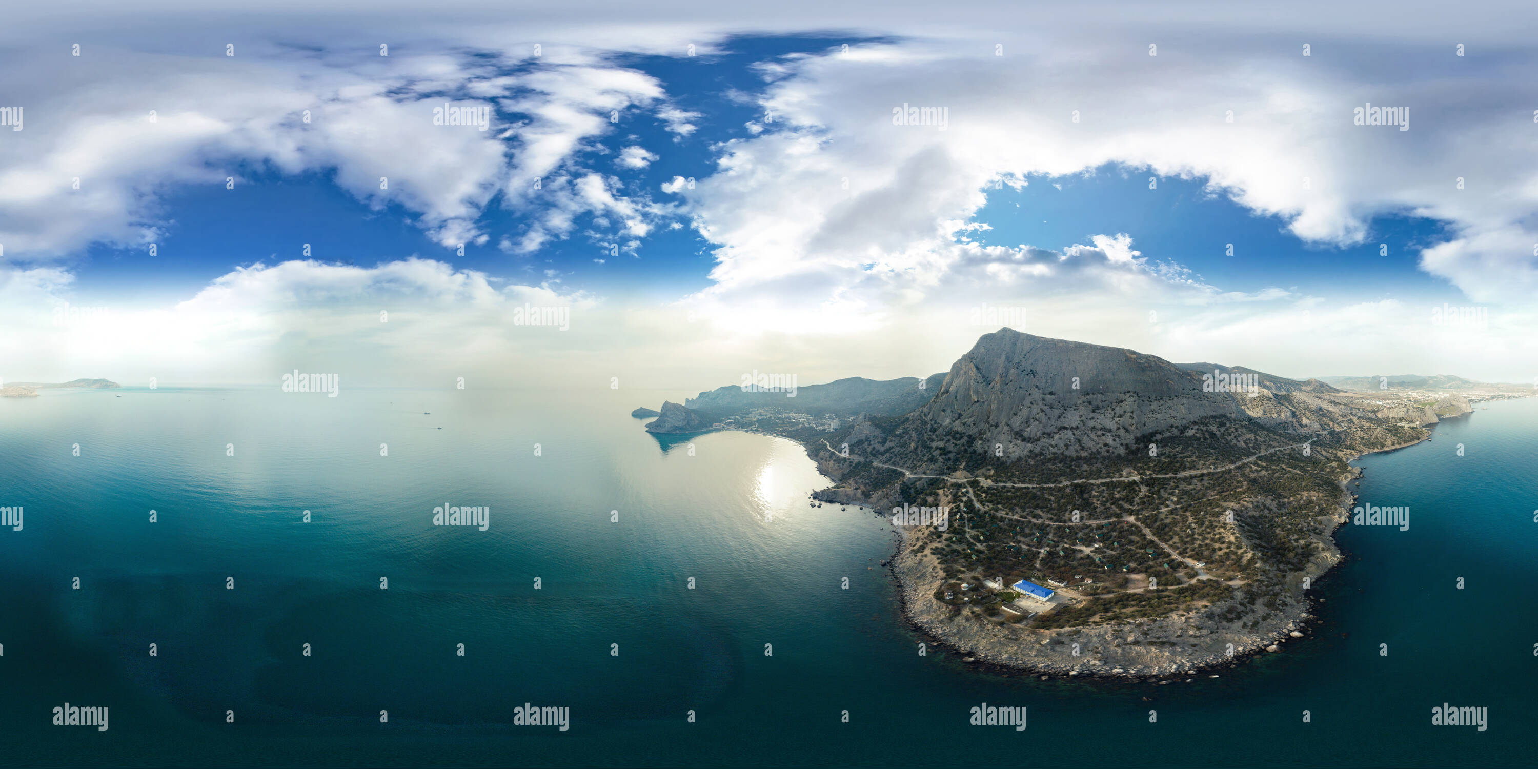 360° view of above the cave city (between Sudak and Novyi Svit - Alamy