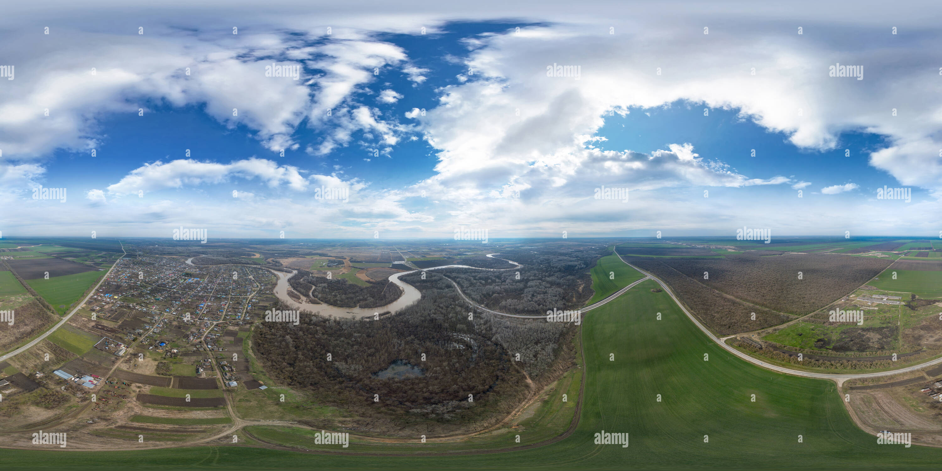 360° view of Tenginskaya mart 2018 and Laba river - Alamy