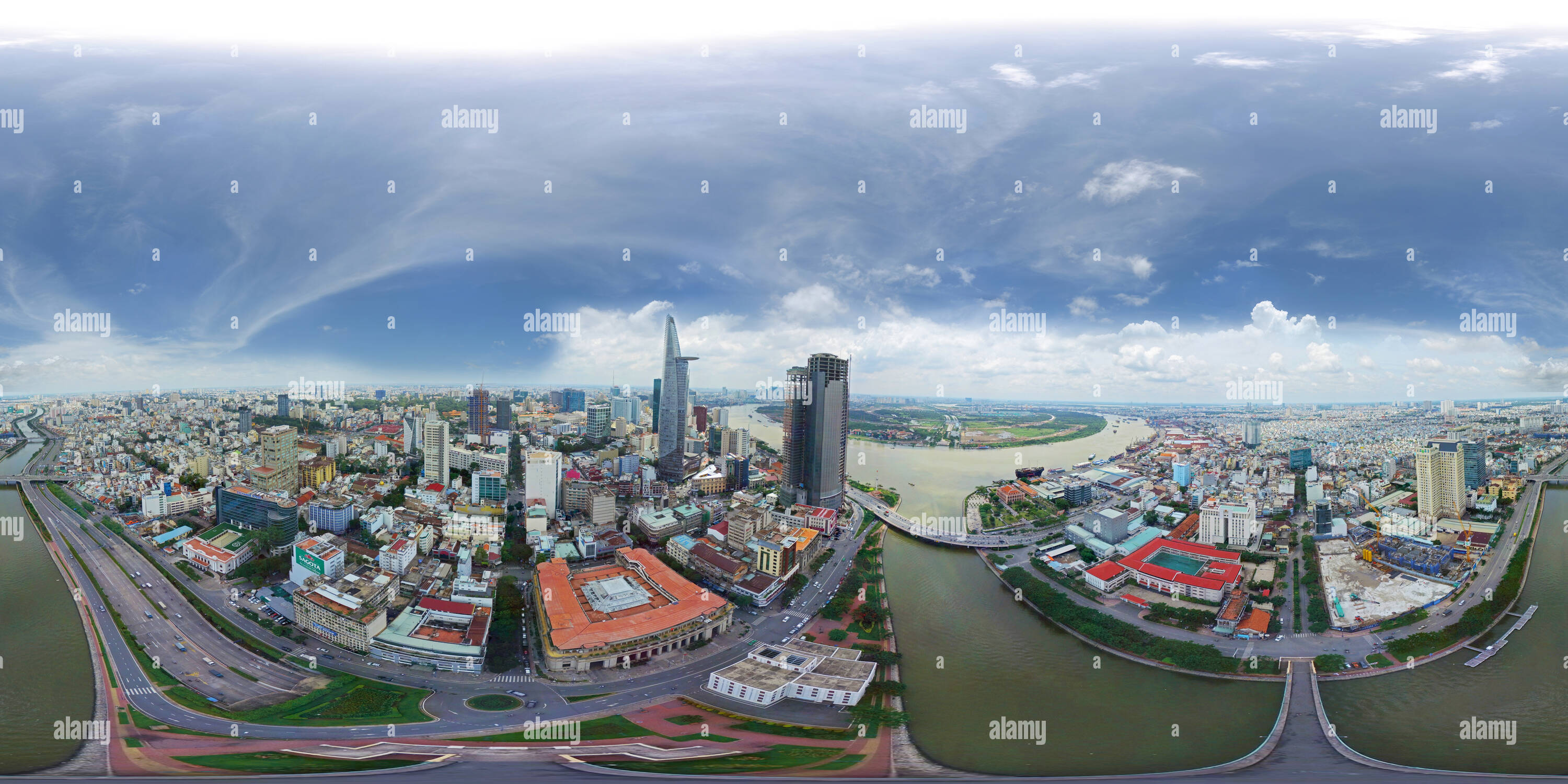 360° view of Saigon Aerial View - Bach Dang River - Alamy