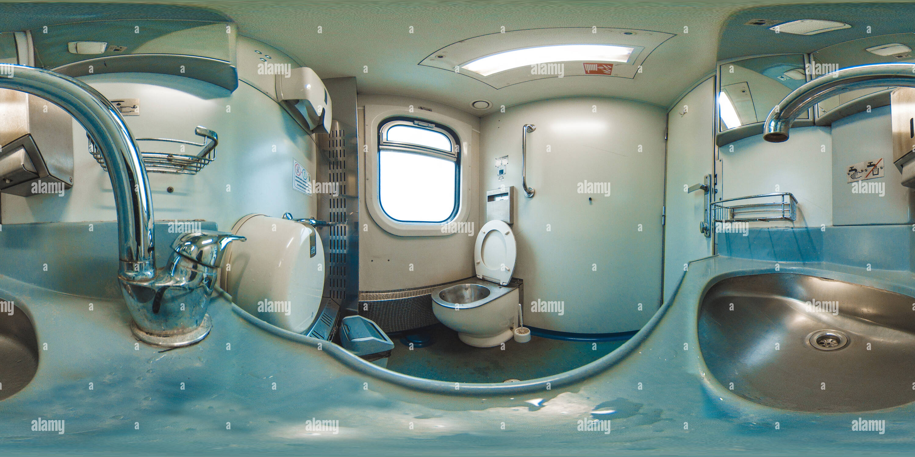 360° view of Lithuania train toilet - Alamy