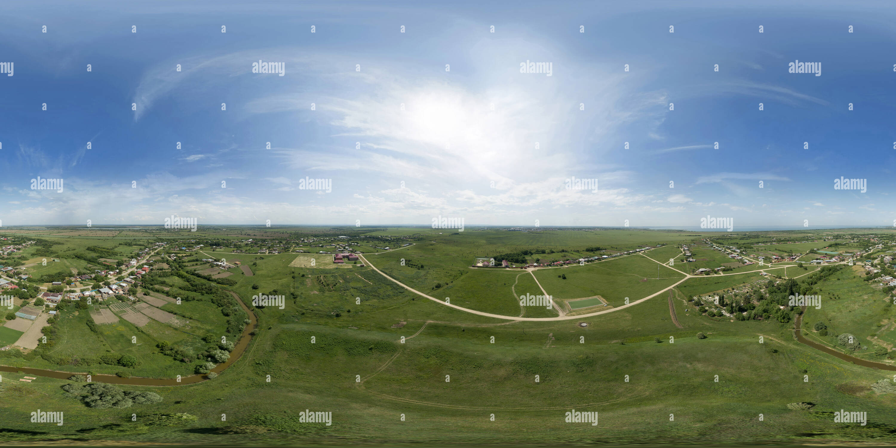 360° view of over an ancient fortress on the left bank of the Kuban ...
