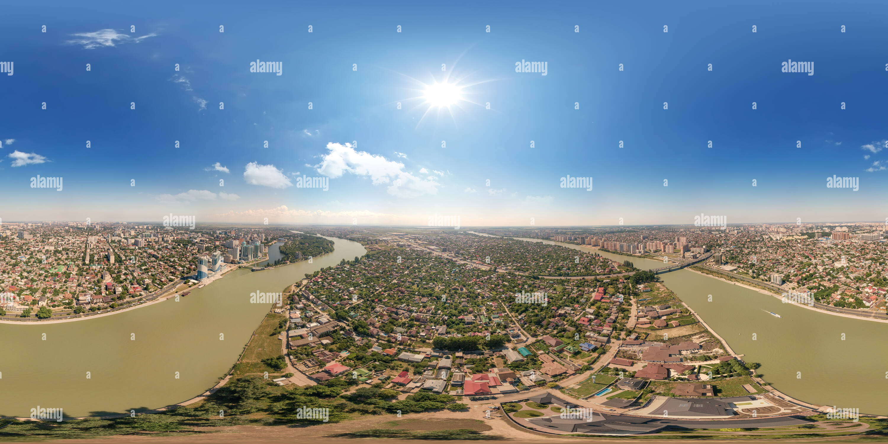 360° view of bend of the Kuban River near the Turgenev Bridge - Alamy