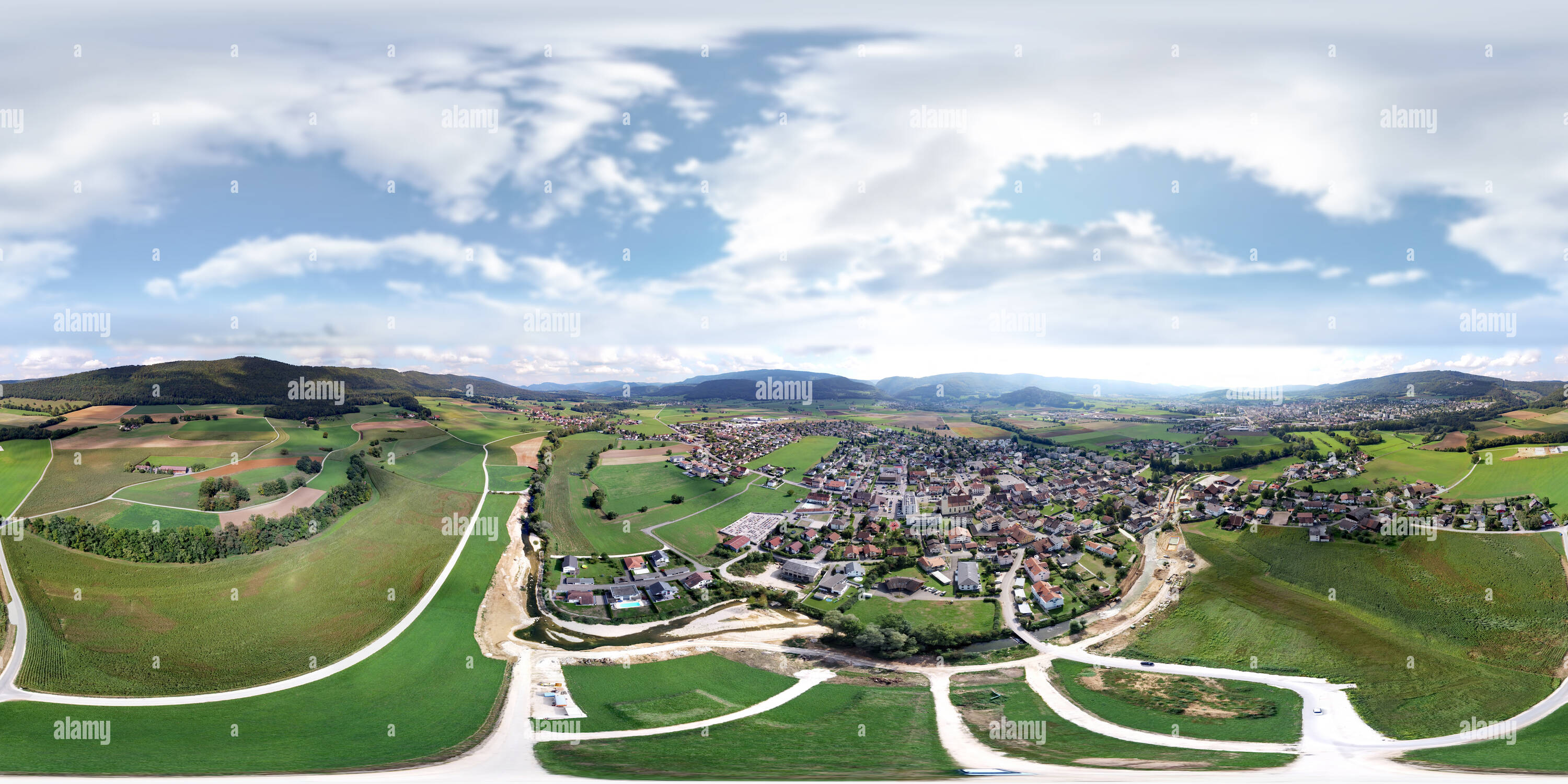 360° view of Courroux and La Scheulte - Alamy