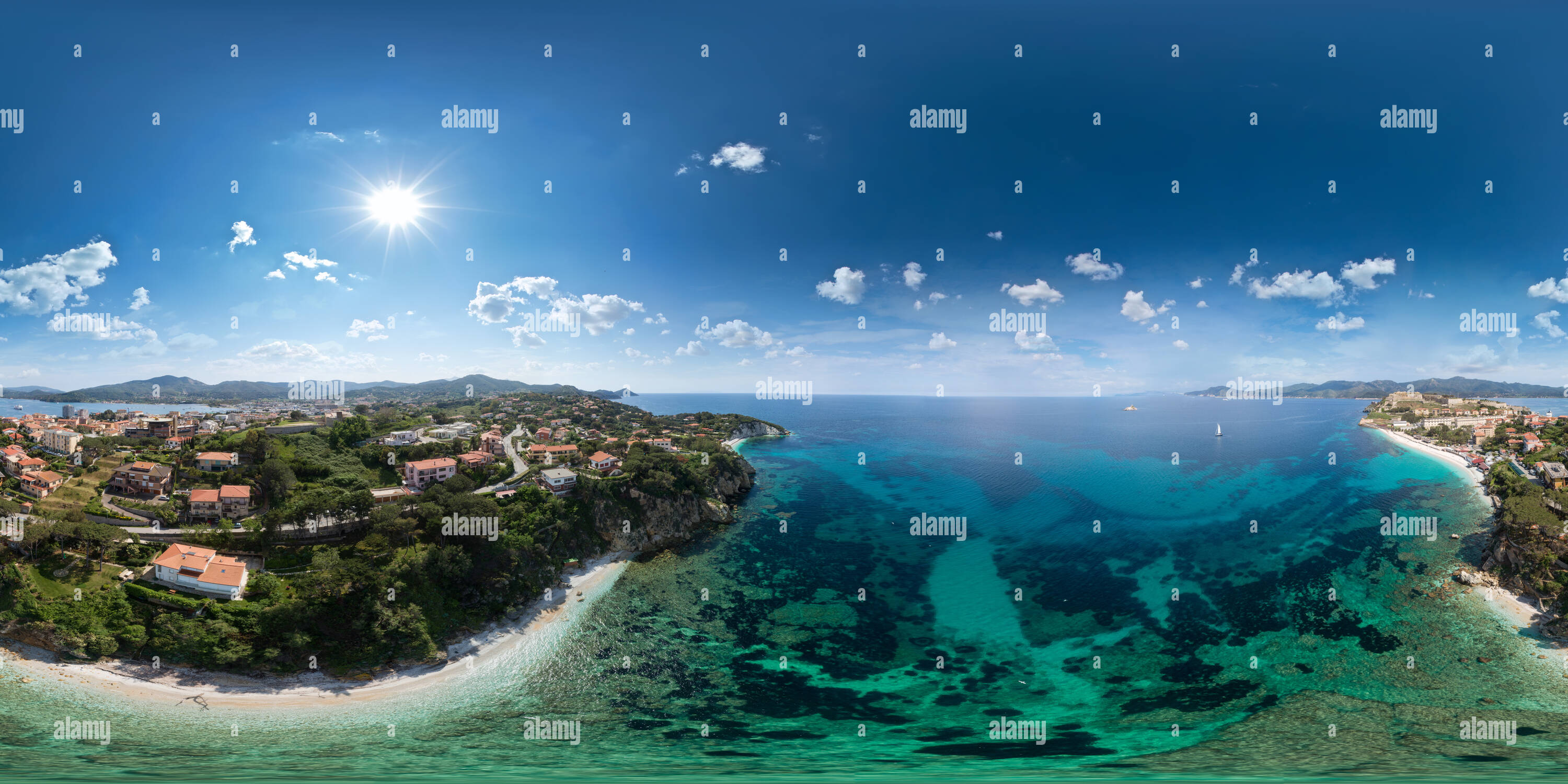 360° view of Cala Dei Frati Beach - Island of Elba - Italy - Alamy