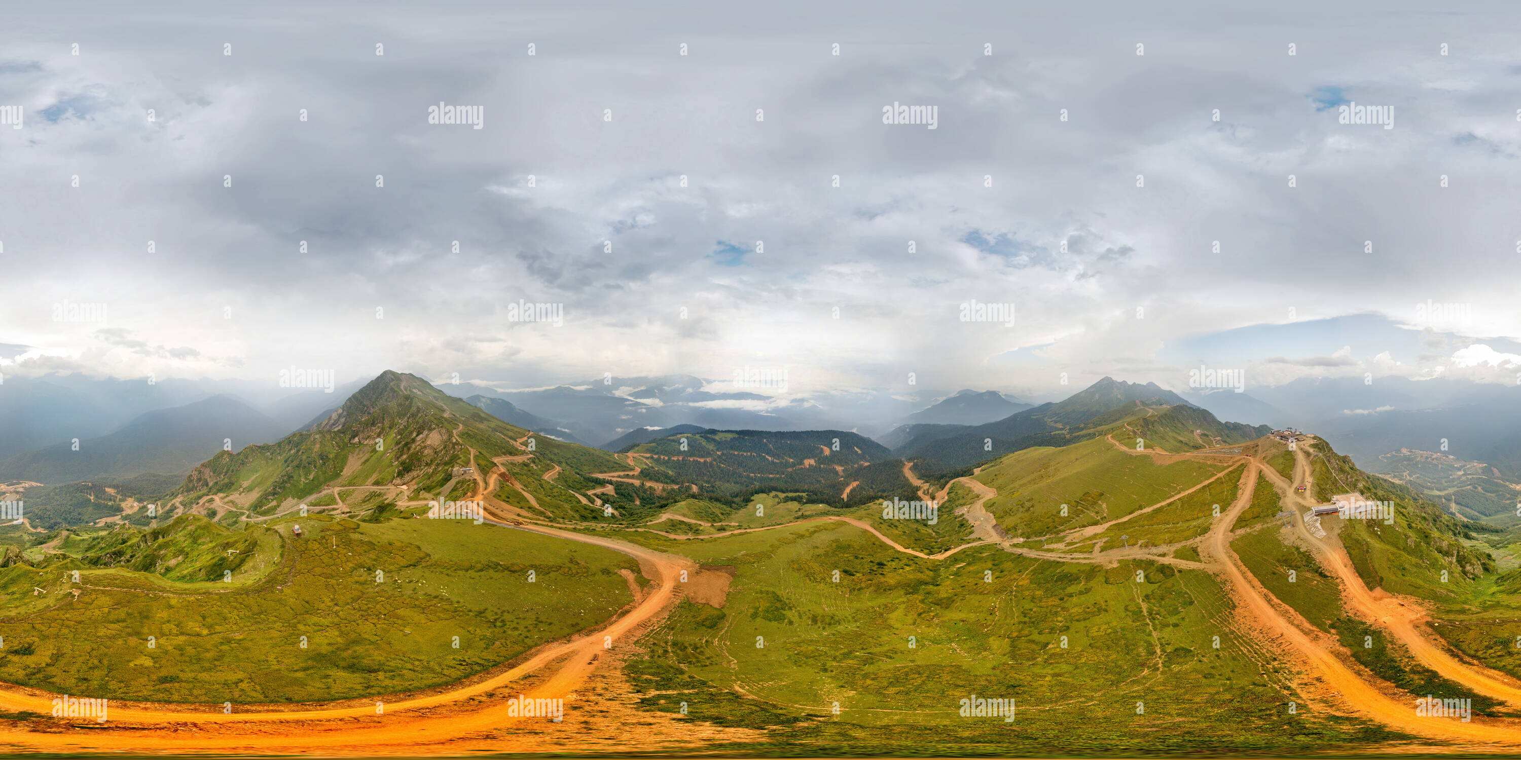 360° view of Above the mountain range Aibga - Alamy
