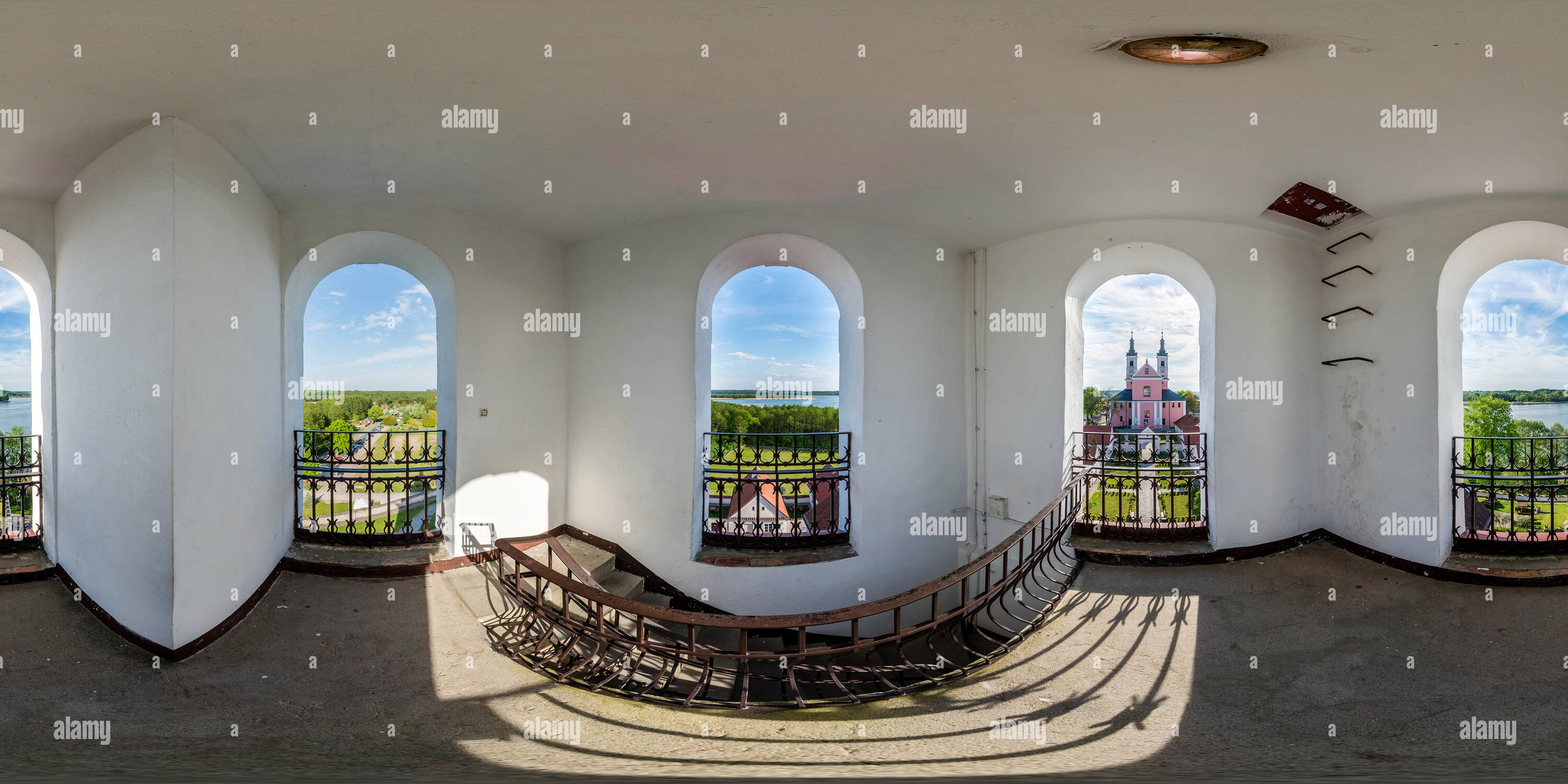 360° view of Tower monastery of Wigry - Alamy