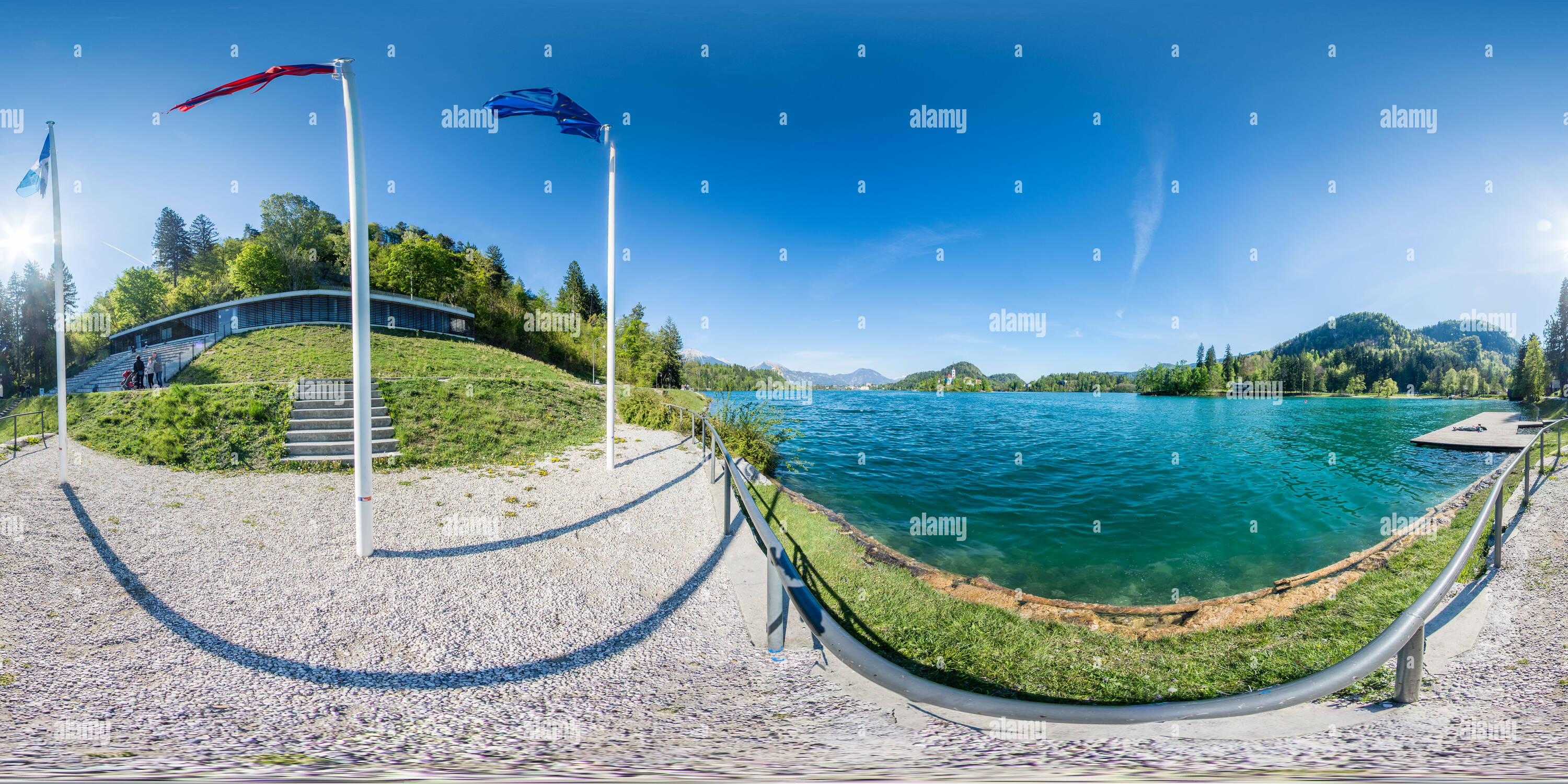 360° view of Lake of Bled - Alamy