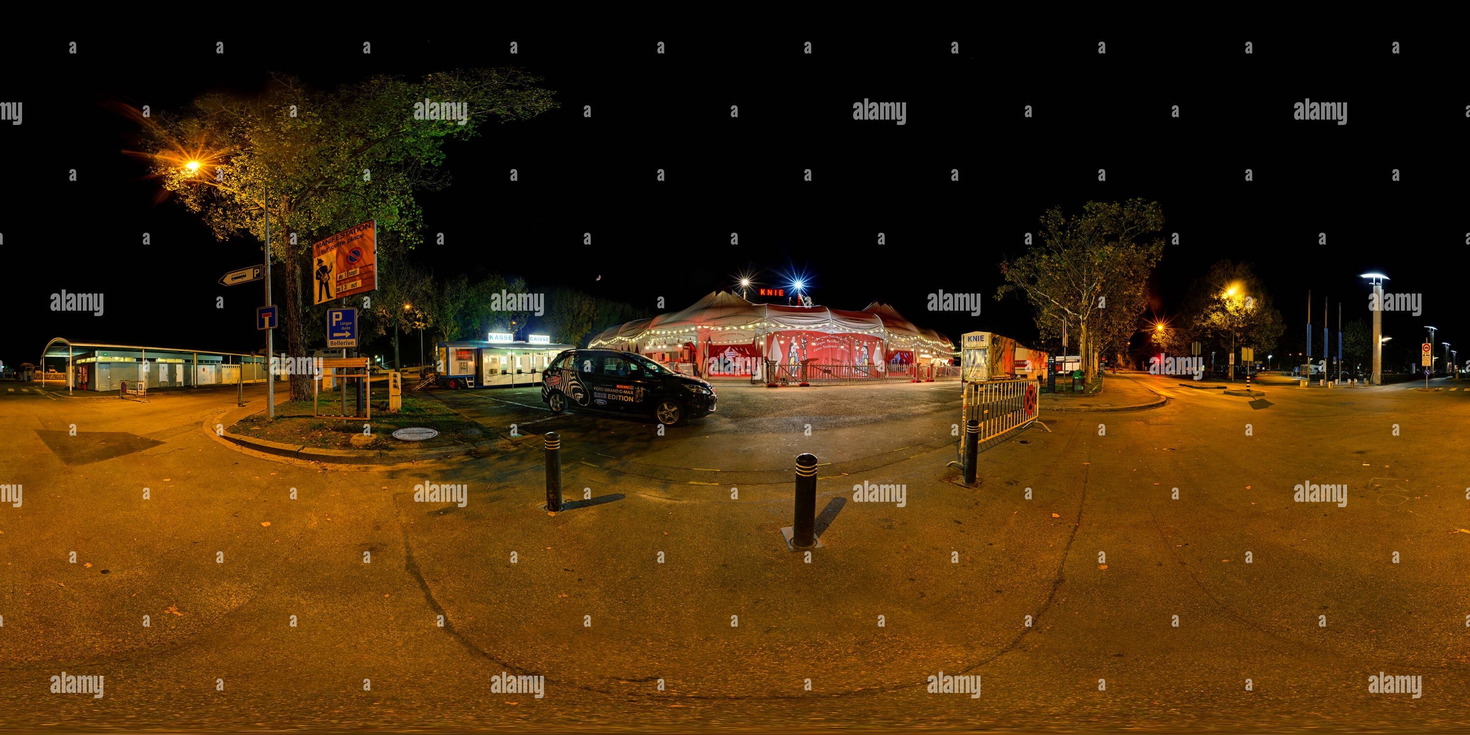 360° view of KNIE Circus By Night - gigapixel panorama - Alamy