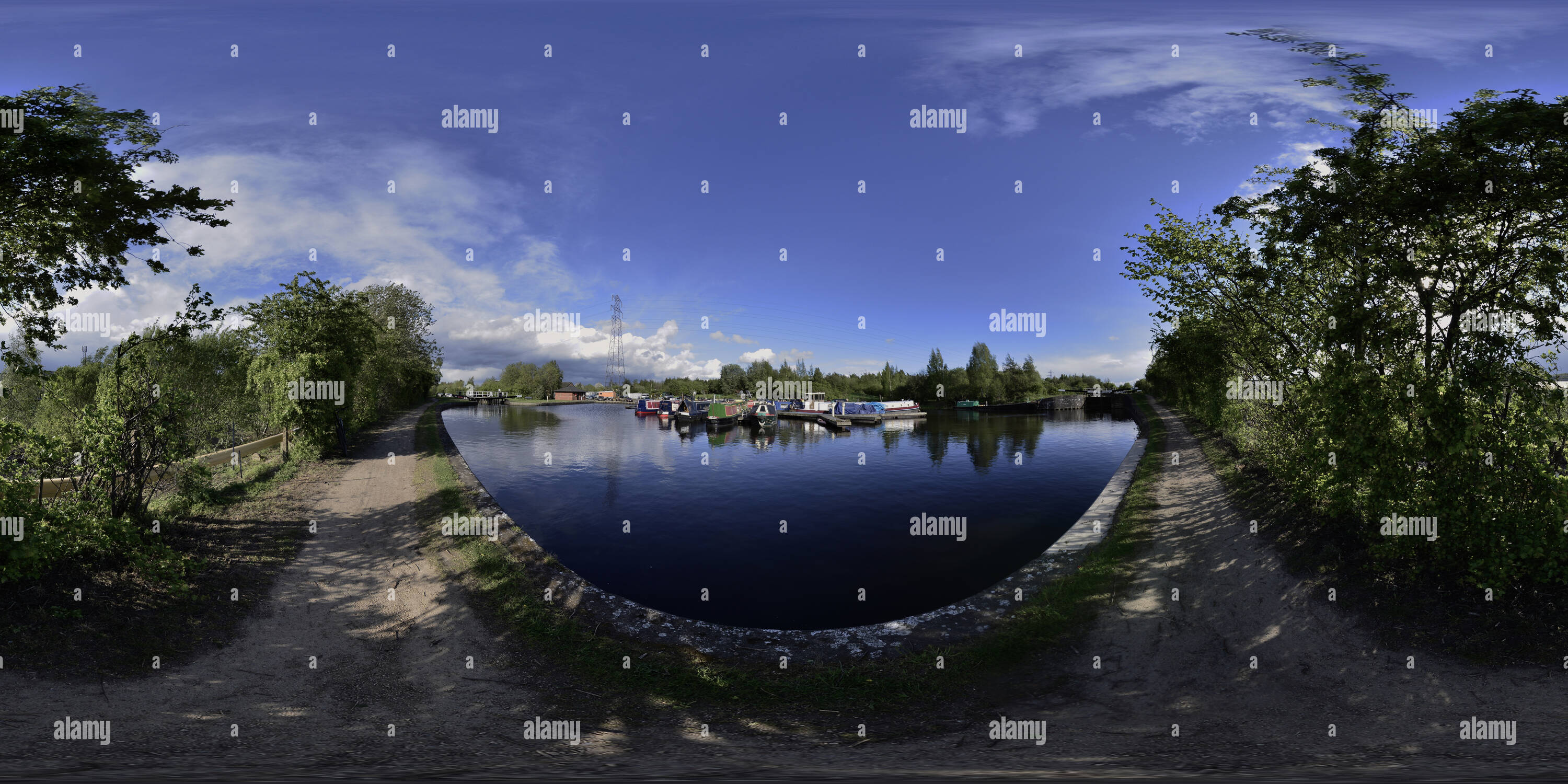 360° view of Sheffield Canal Boats 2 - Alamy