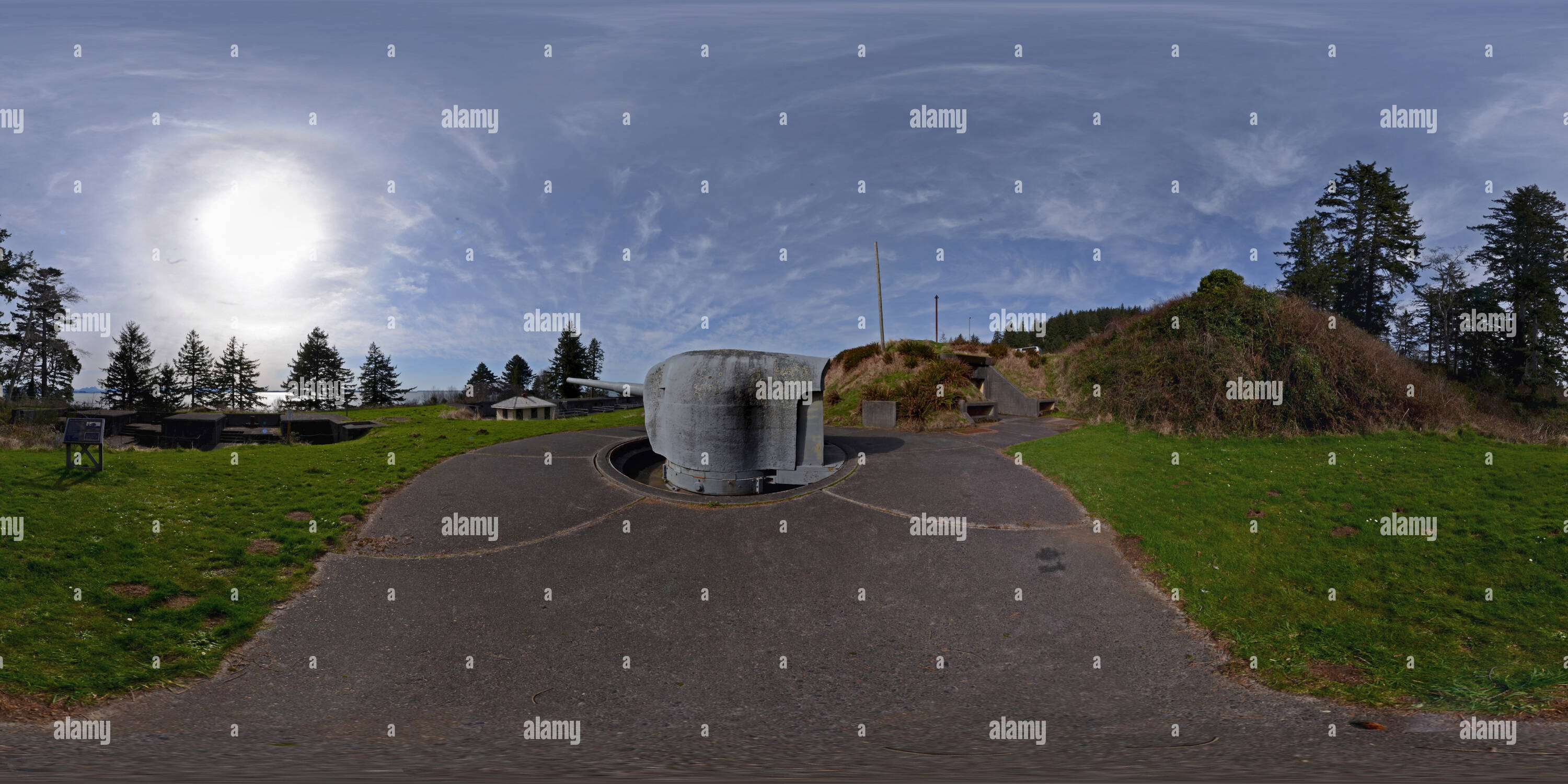 360° view of Battery 246, Gun 2 - Fort Columbia State Park, Washington ...
