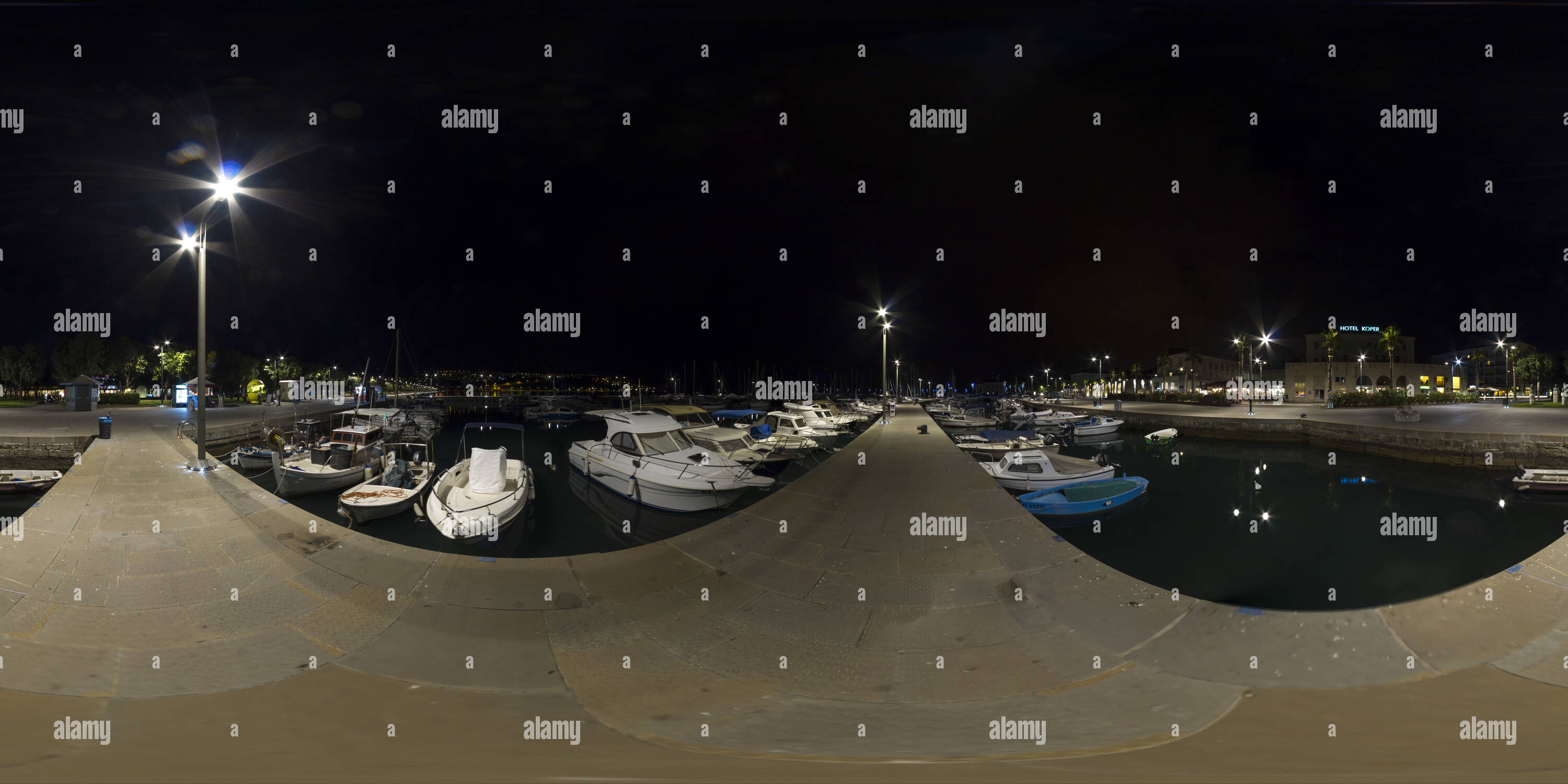 360° view of Koper at night - Alamy