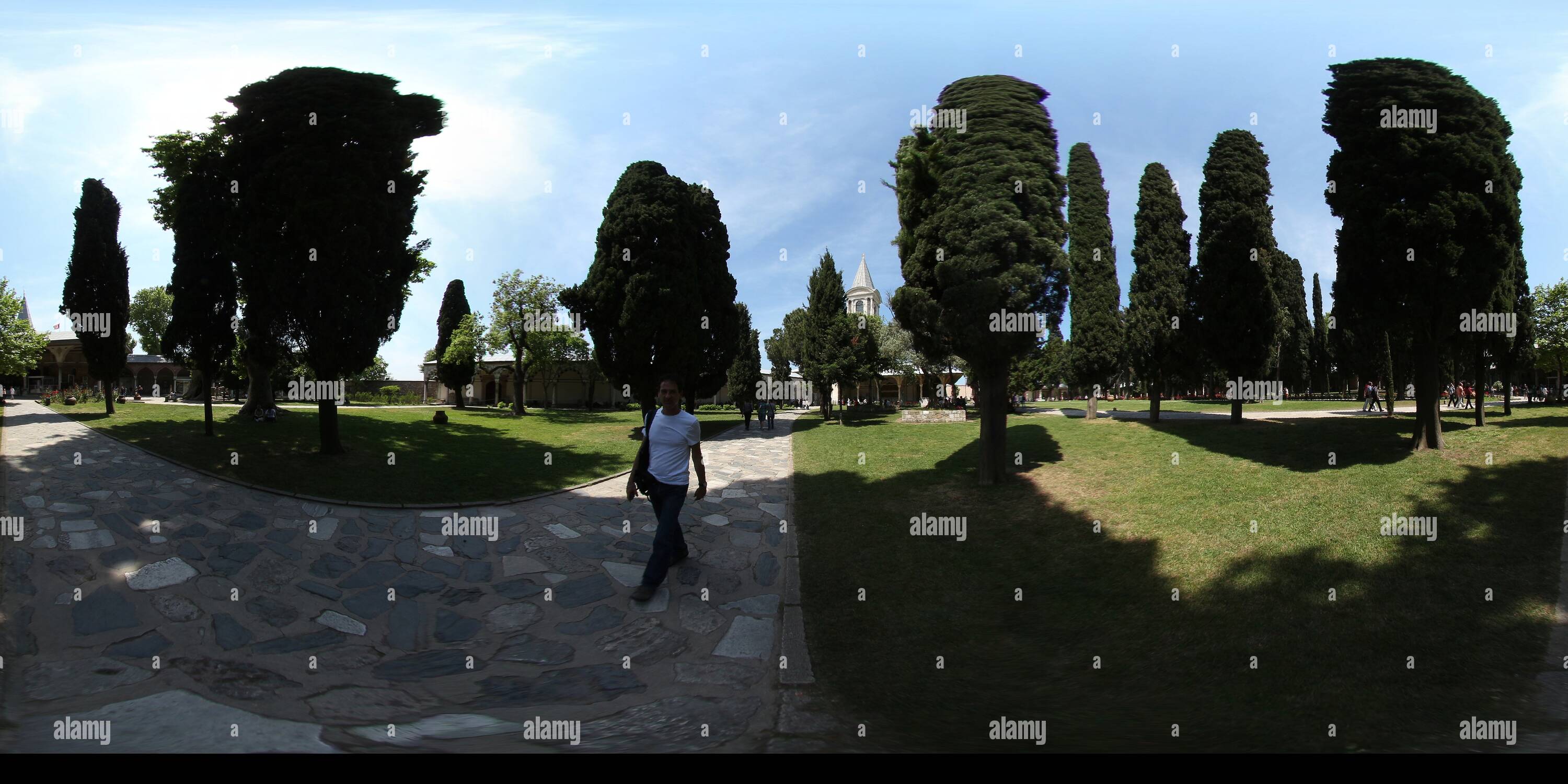 360° view of Istanbul - Topkapi palace (second courtyard - Alamy