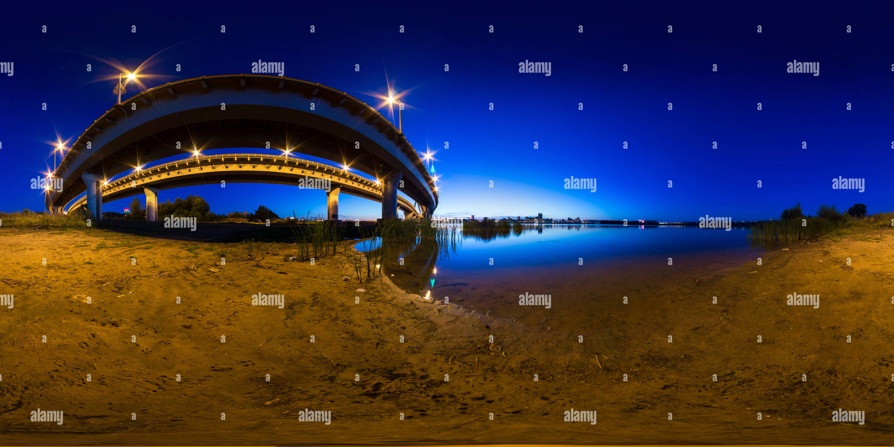 360° view of Millenium Bridge at sunset 2 - Alamy