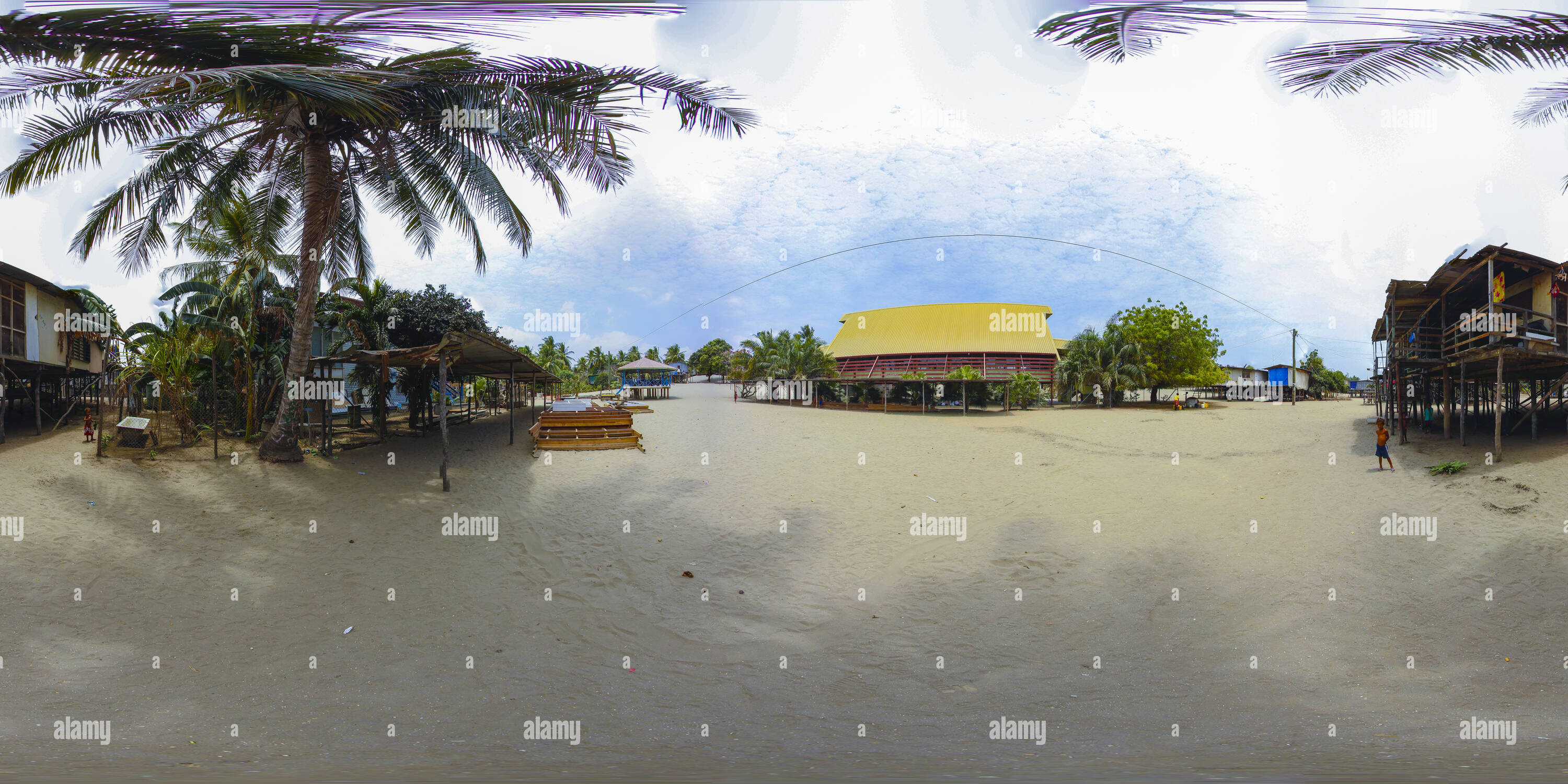 360° view of Village square and church in Lealea, Papua New Guinea - Alamy
