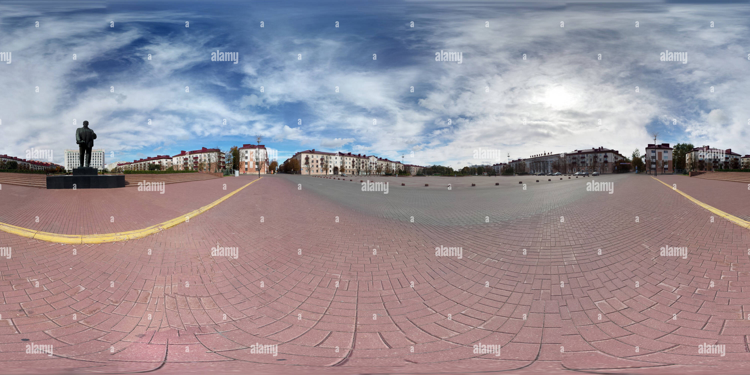 360° view of Lenin Square. Bobruisk. 360° spherical panorama - Alamy