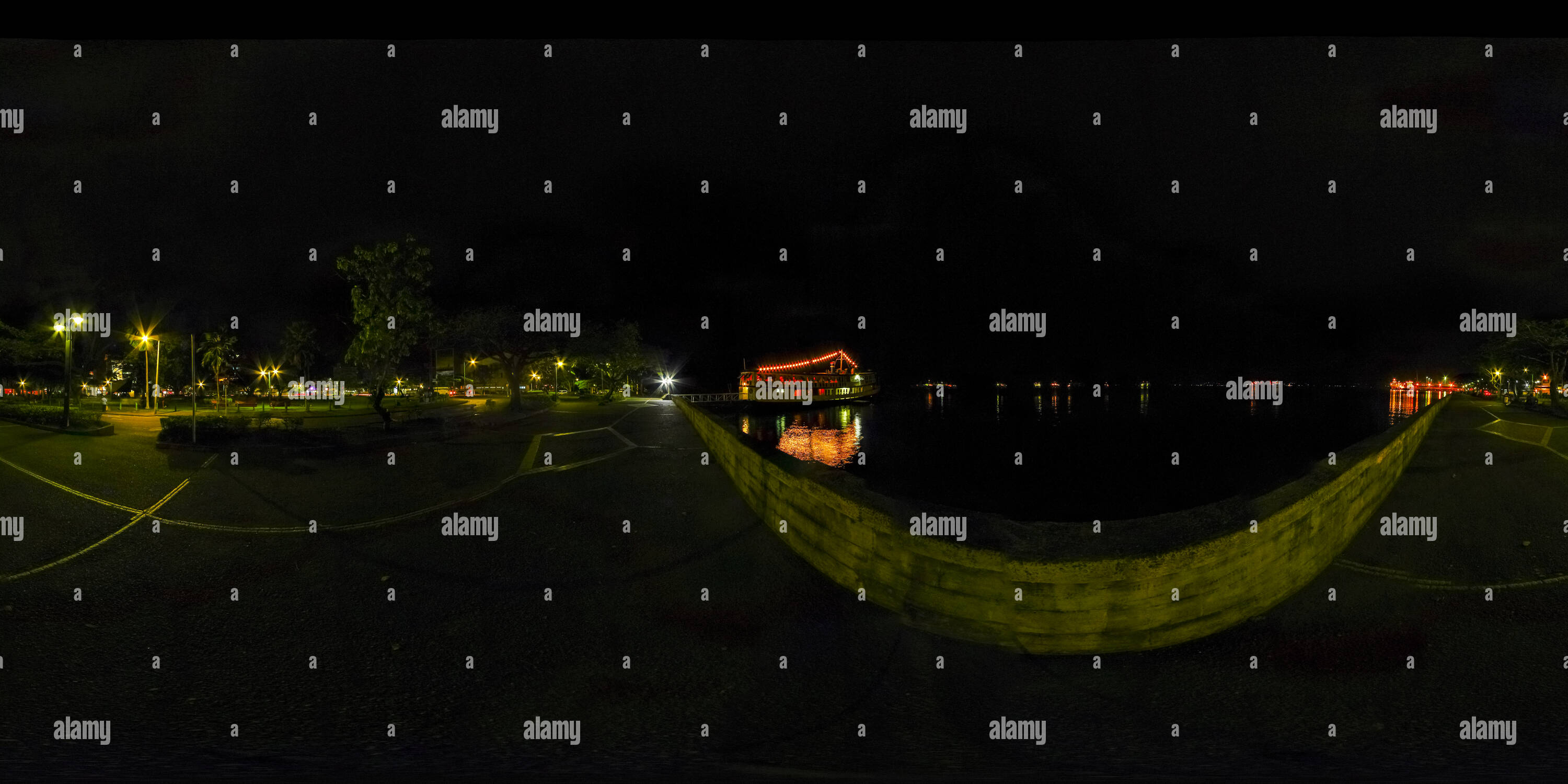 360° view of Suva waterfront park at night - Alamy