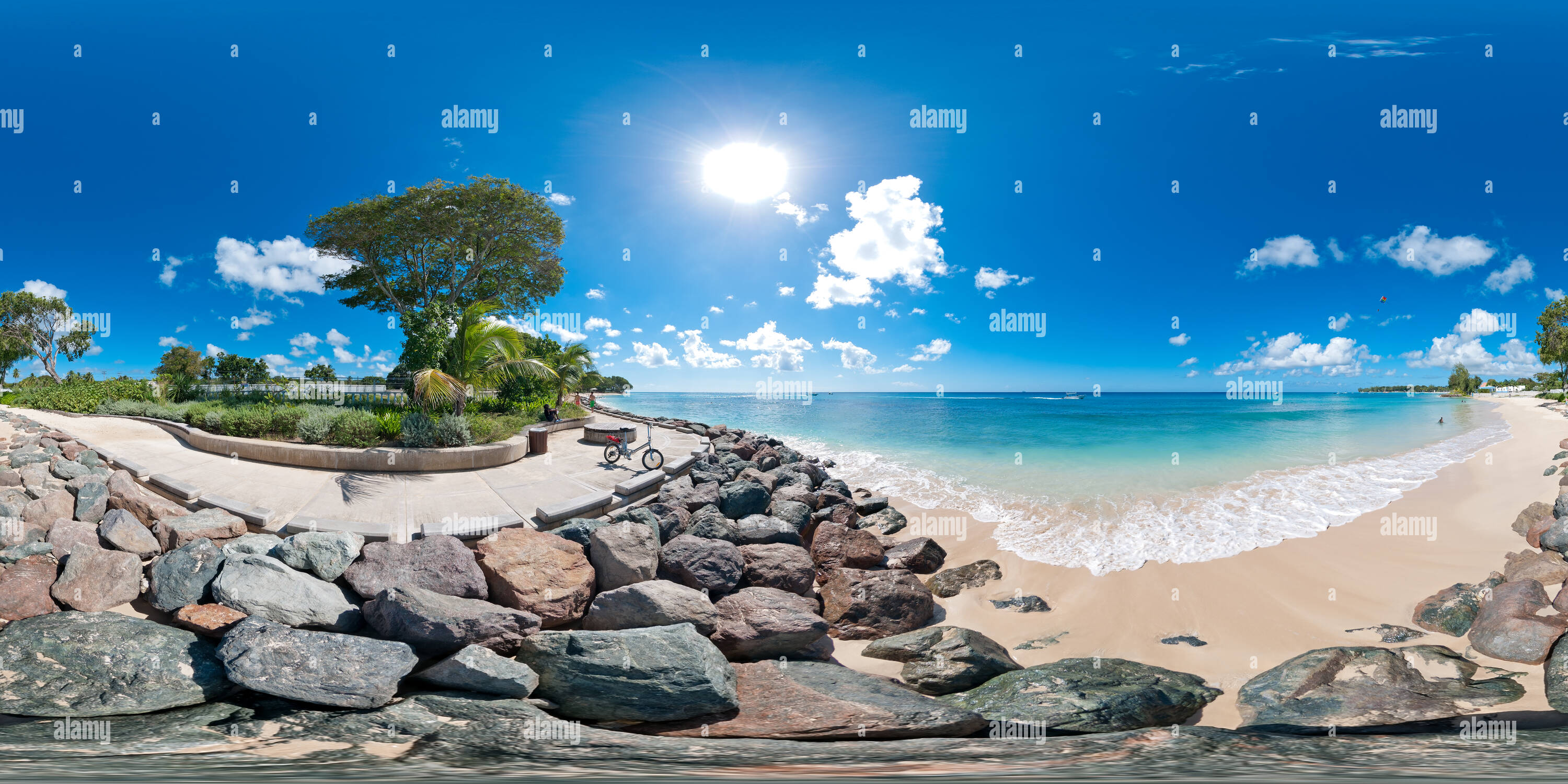 360° view of Holetown beach near old Chefette - Alamy