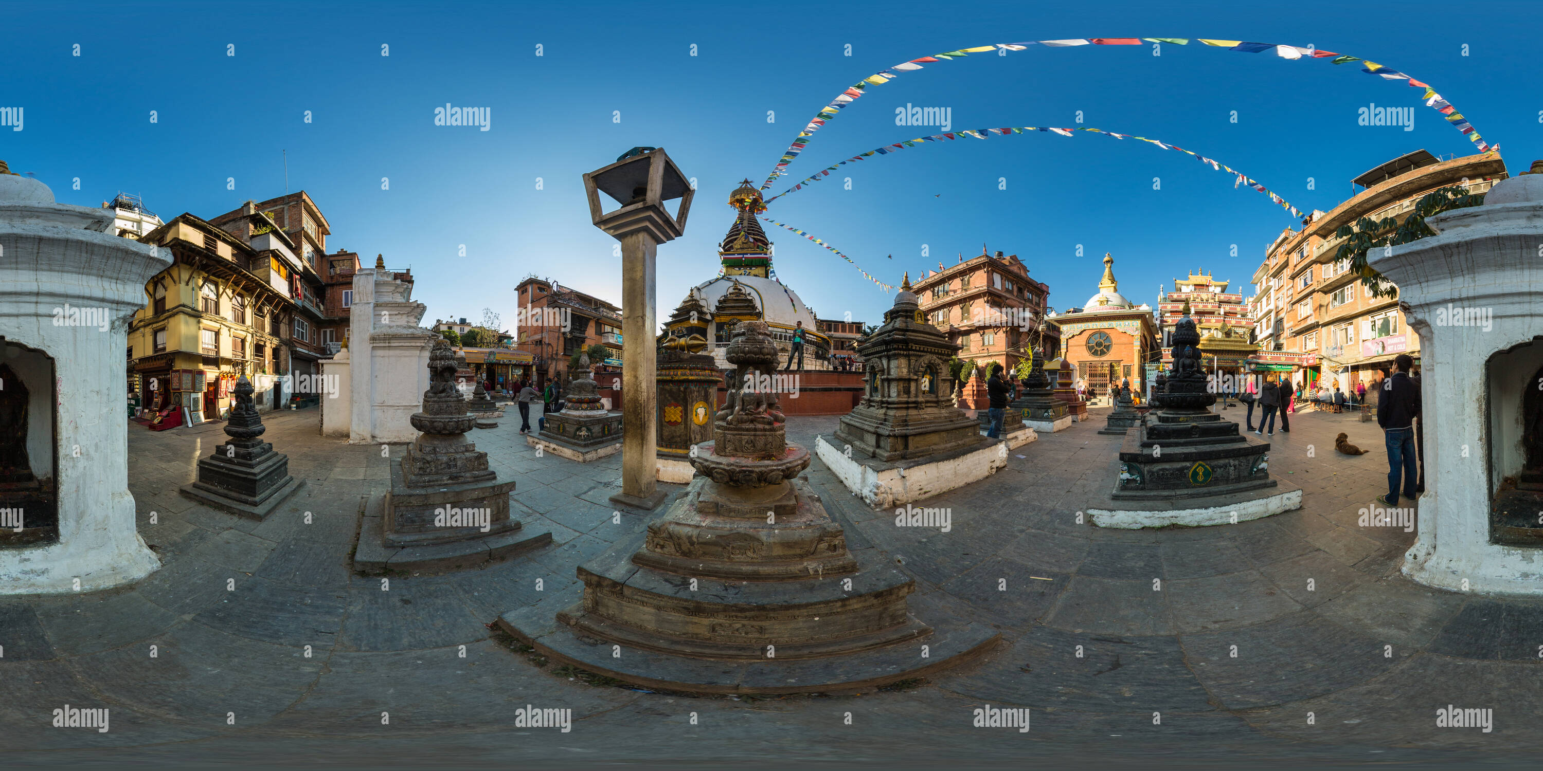 360° view of Stupa in Tamel. Kathmandu - Alamy
