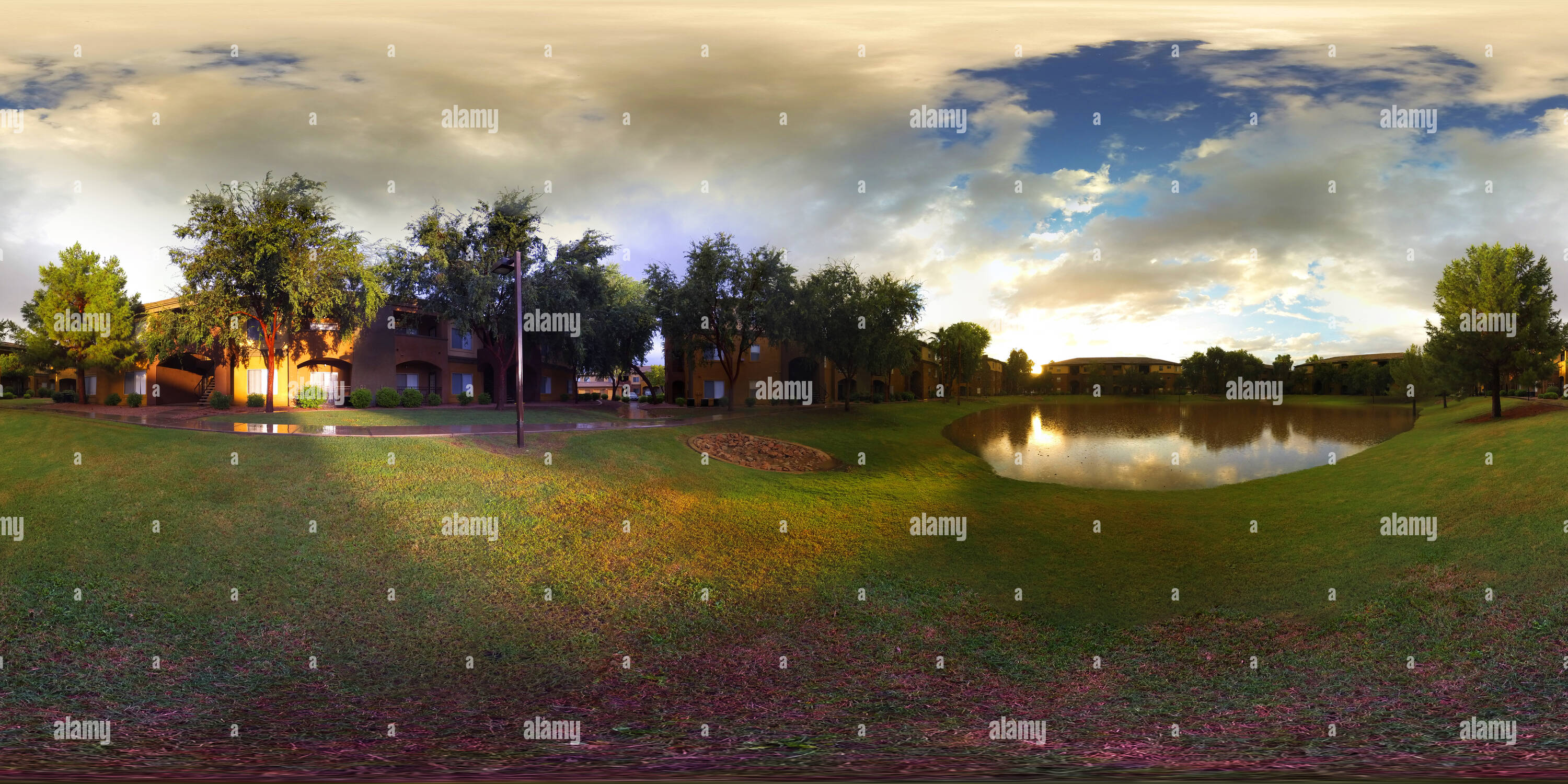 360° view of Stone Canyon flooded after heavy storm - Alamy