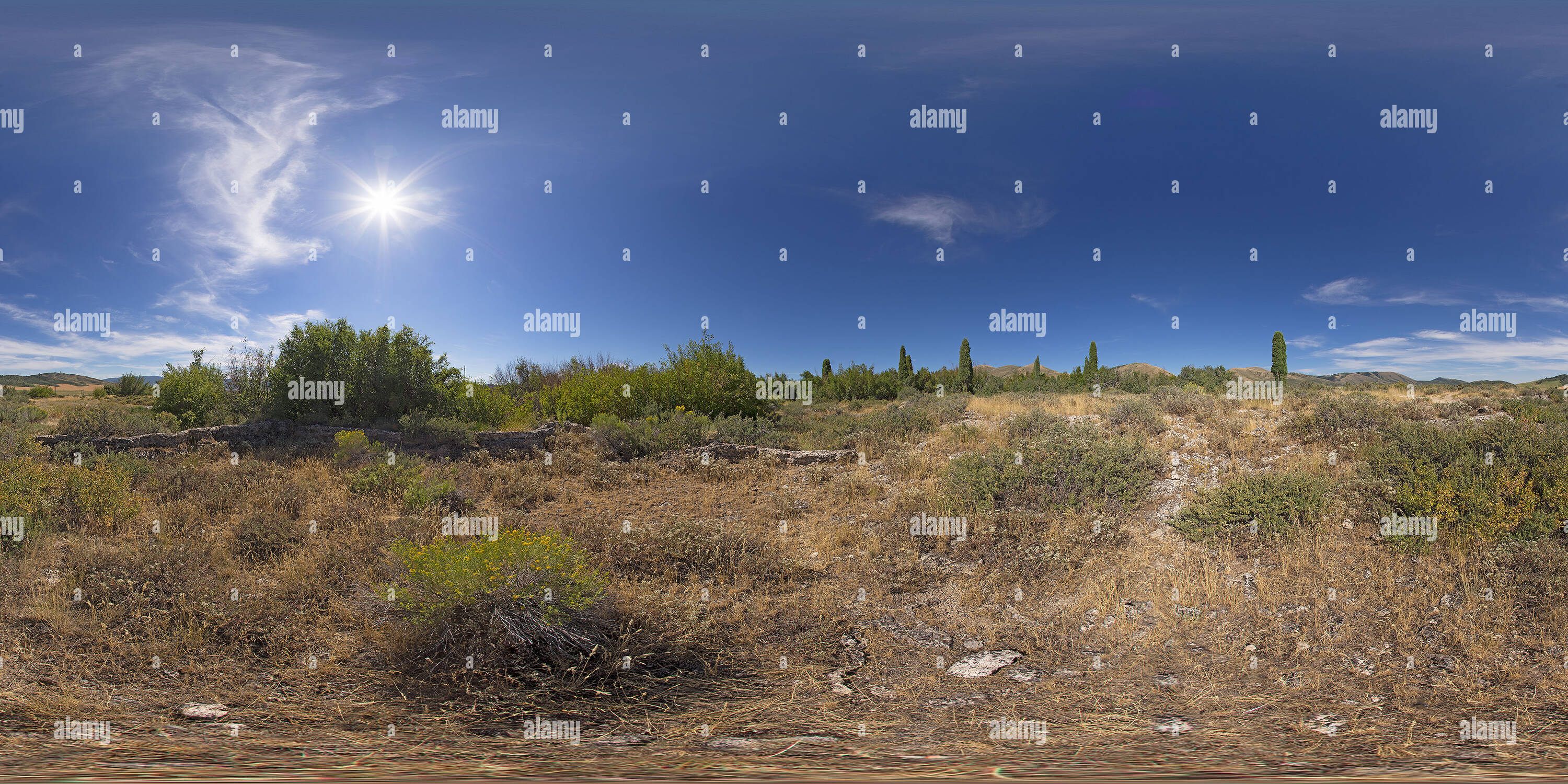 360° view of Dry travertine terraces at Formation Springs - Alamy