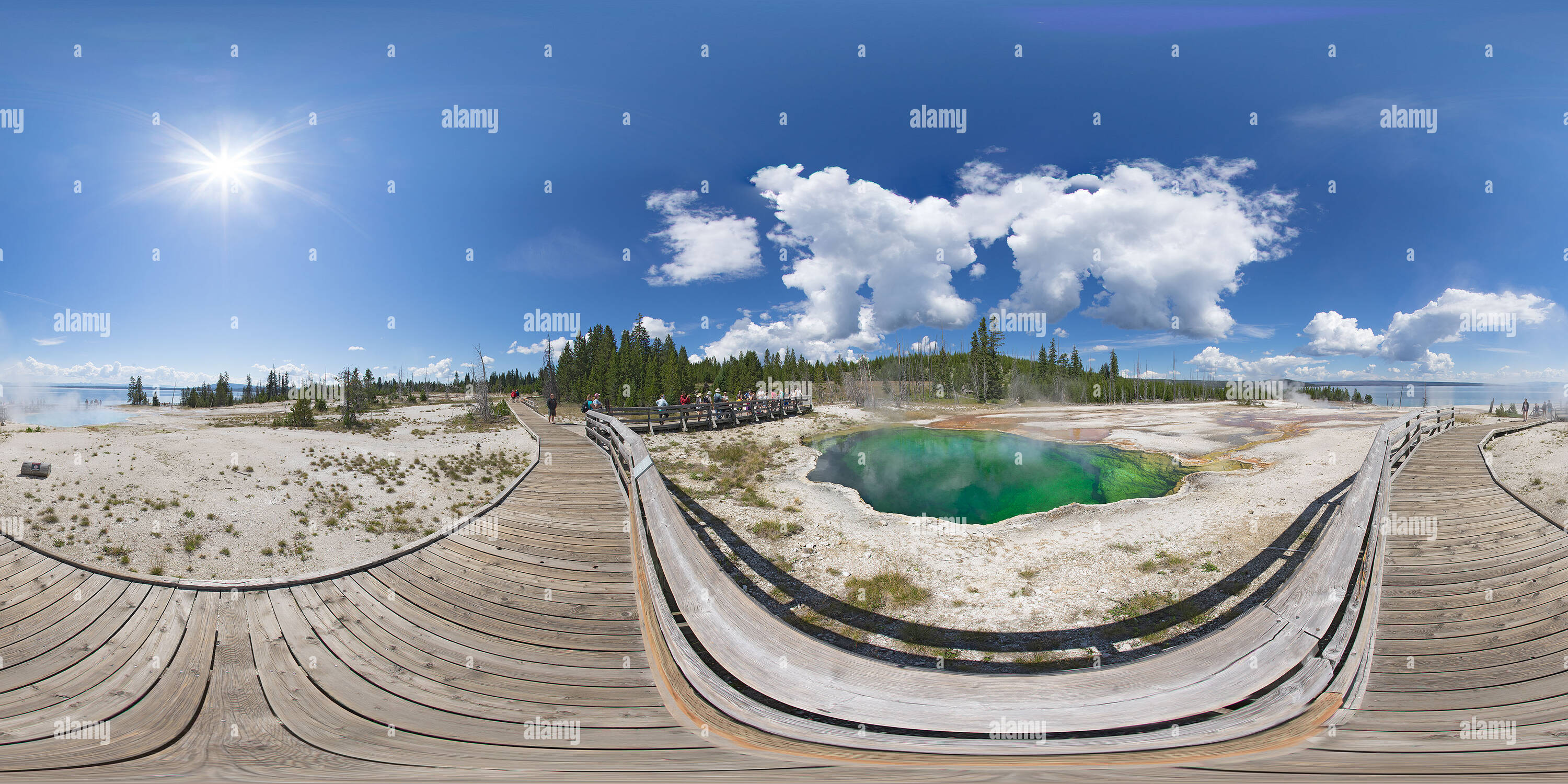 360° view of Abyss, deepest and clearest of the hot pools at West Thumb ...