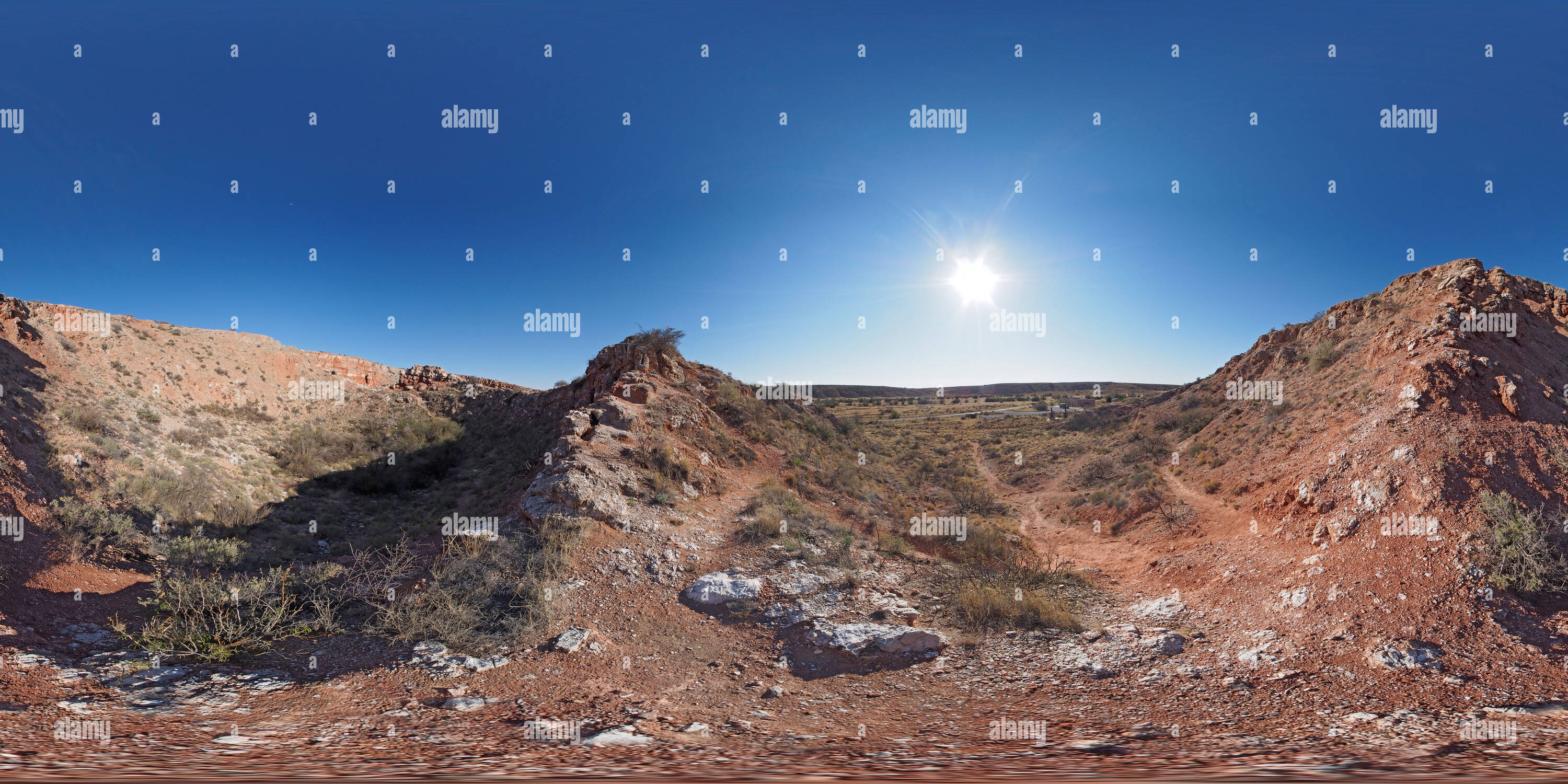 360° view of Lake-in-the-Making and the trail to a viewpoint above ...