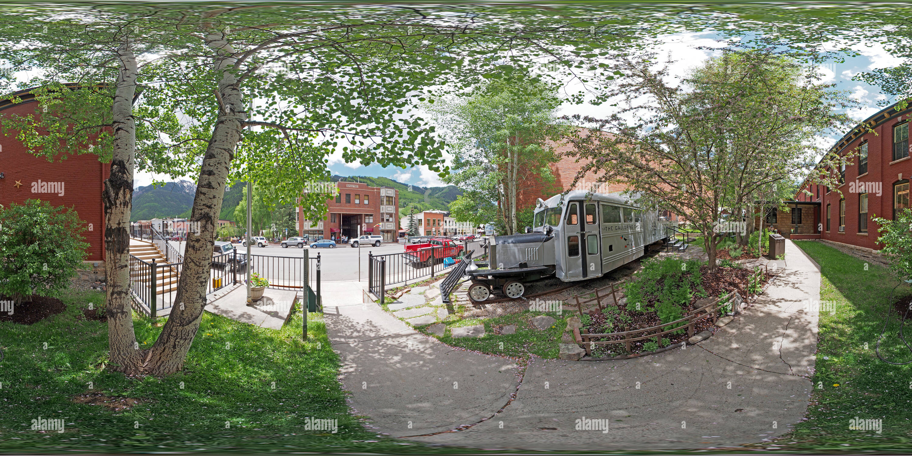 360° view of A Galloping Goose railcar in Telluride - Alamy