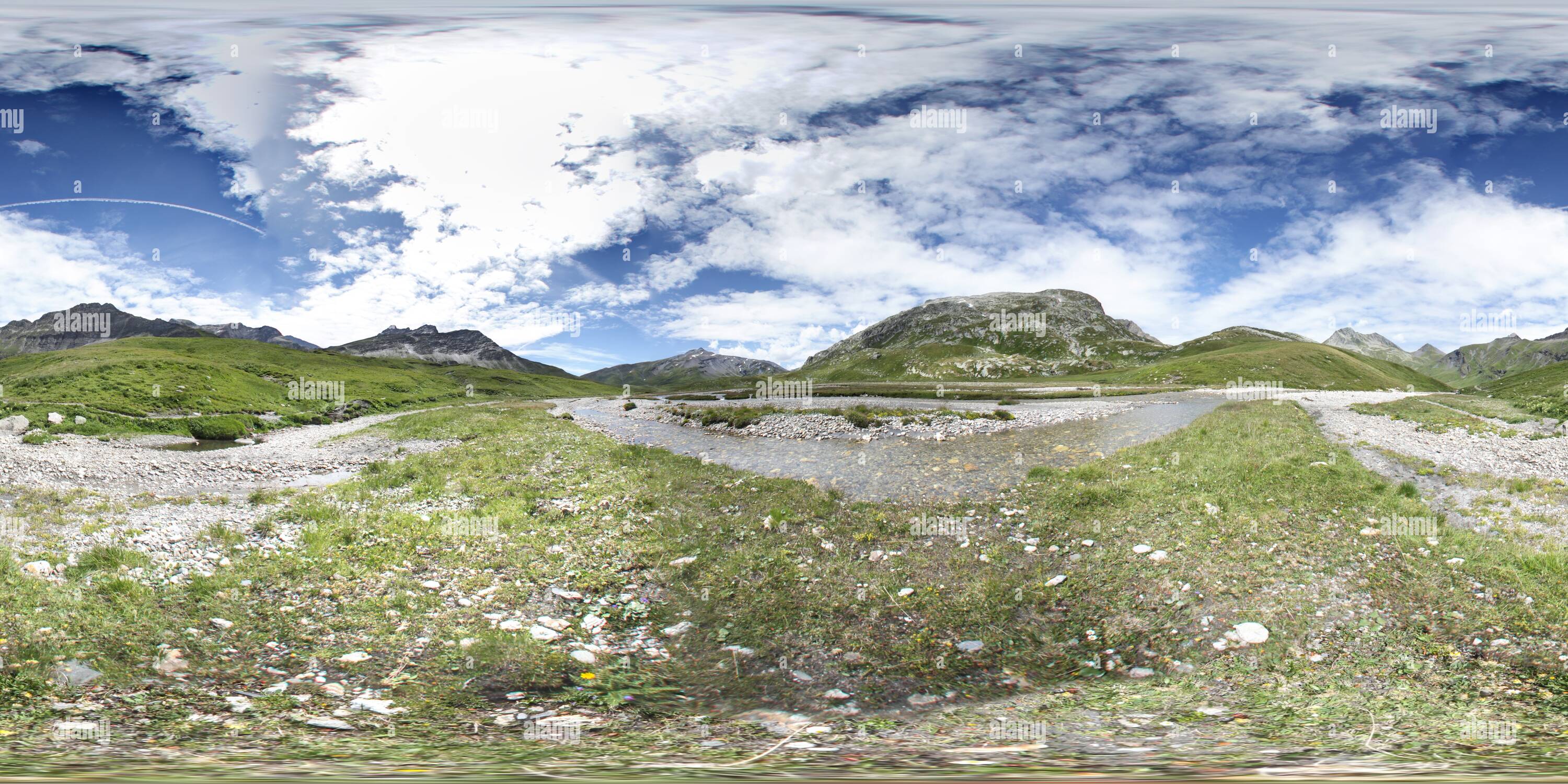 360° view of Greina Plateau 2015 07 I - Alamy