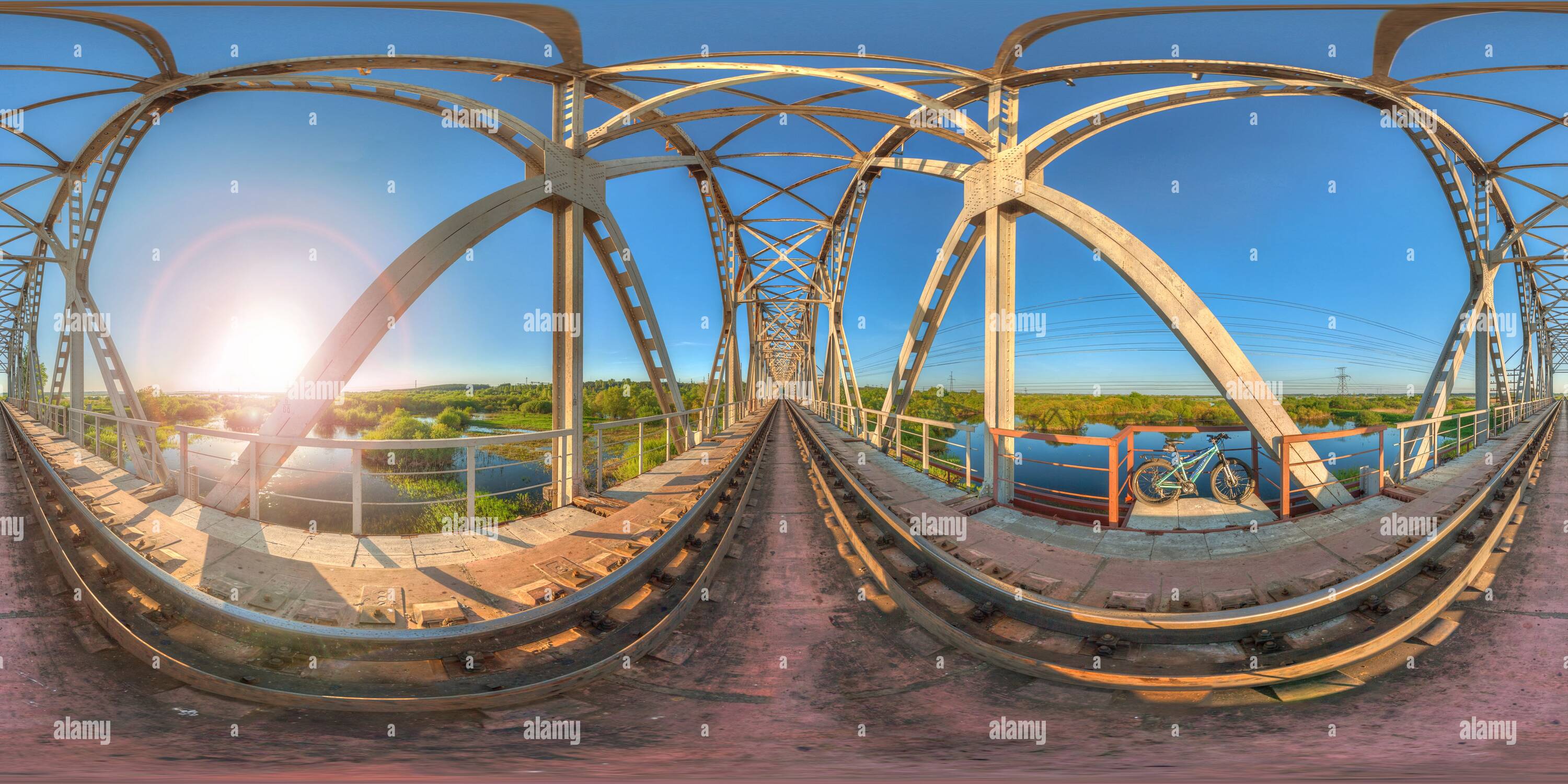 360° view of Railway bridge near Kuznetsovsk town - Alamy