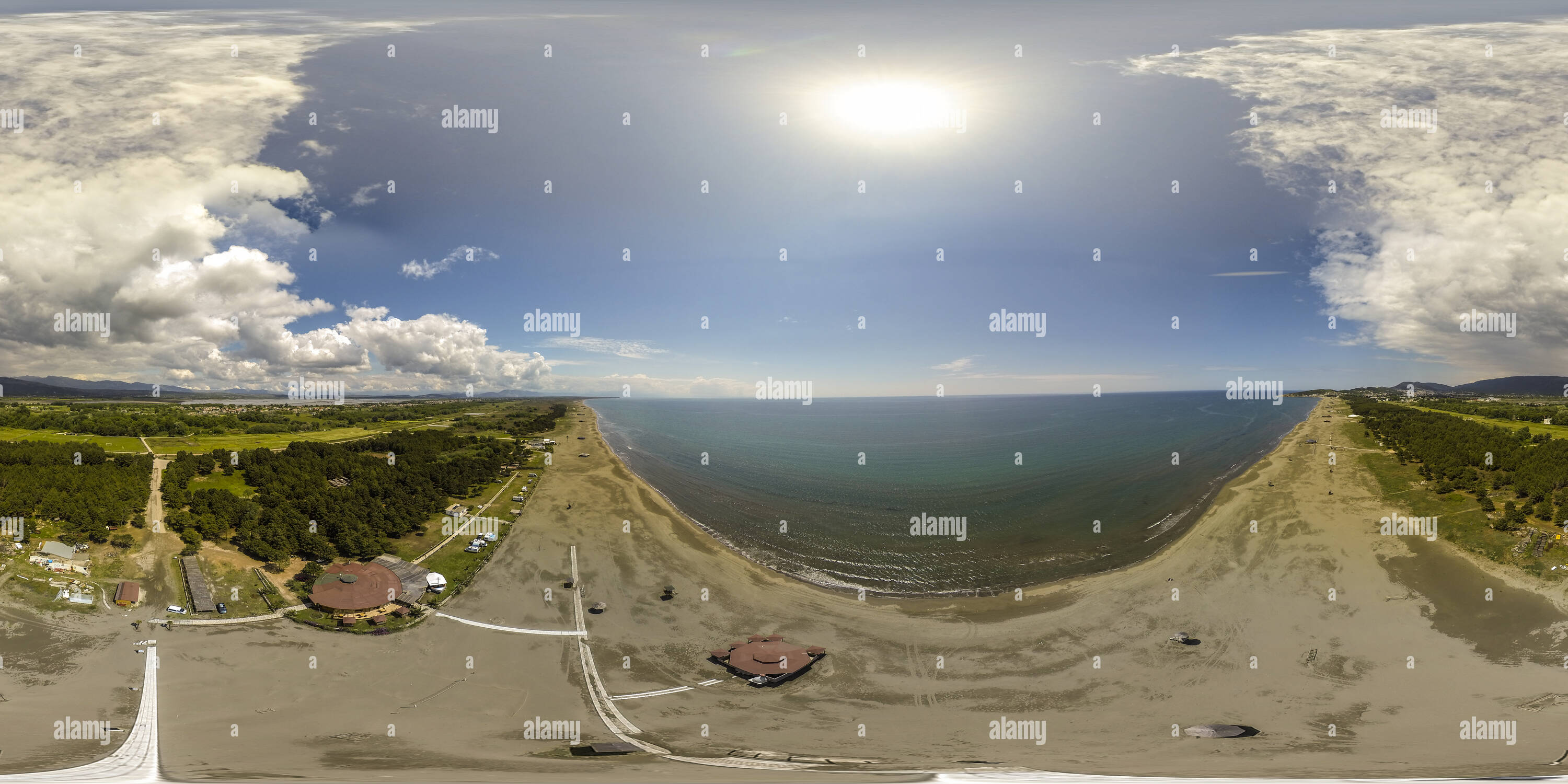 360° view of Ulcinj - Velika Plaža - Montenegro Aerial Panorama - Alamy