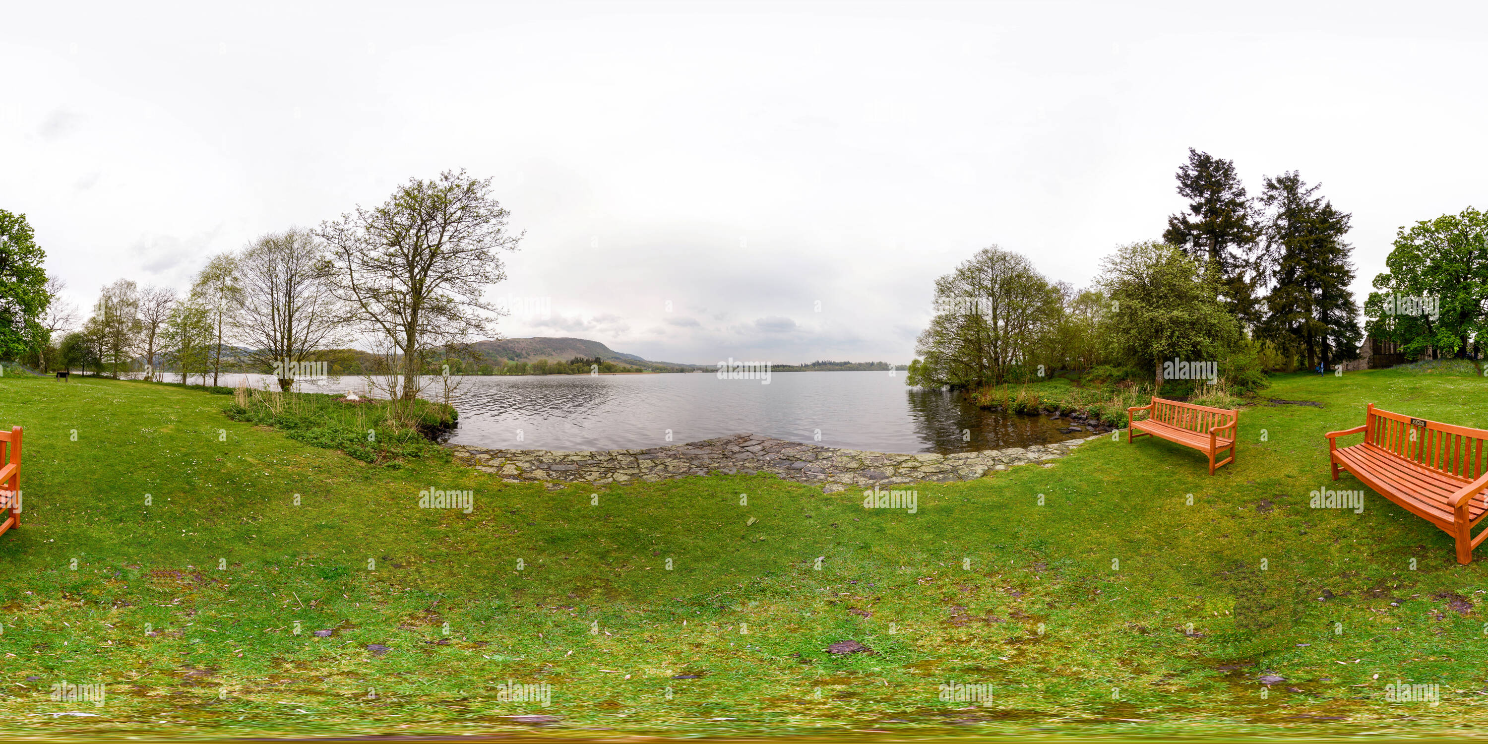 360° view of Lake of Menteith - Alamy