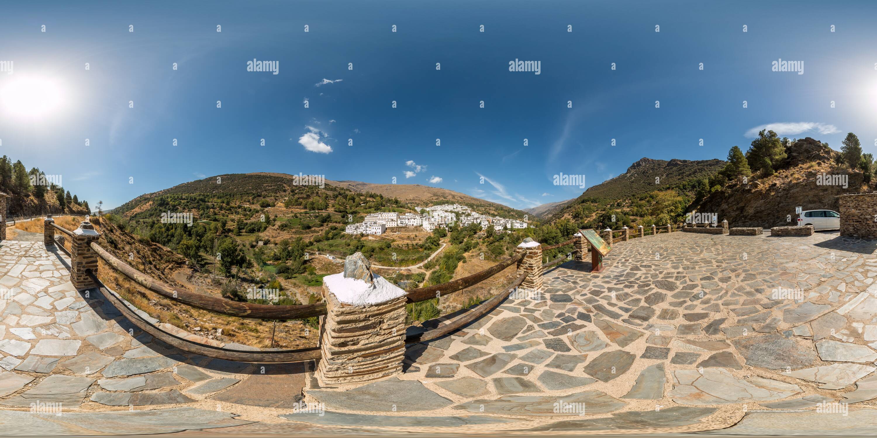 360° view of Spanien, Andalusien, Alpujarras, Blick auf Trévelez - Alamy