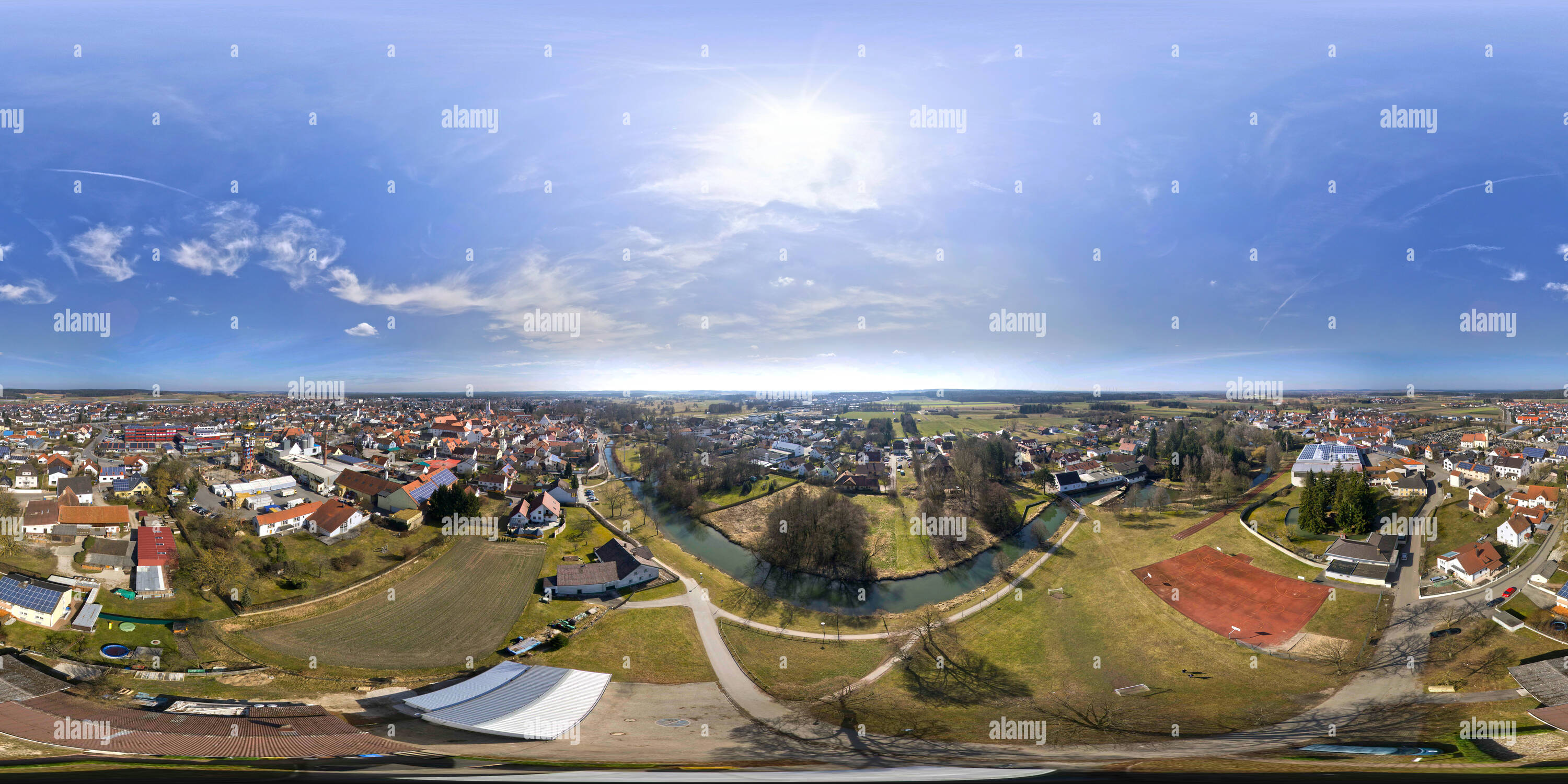 360° view of Abendsberg, Bavaria, Aerial View - Alamy