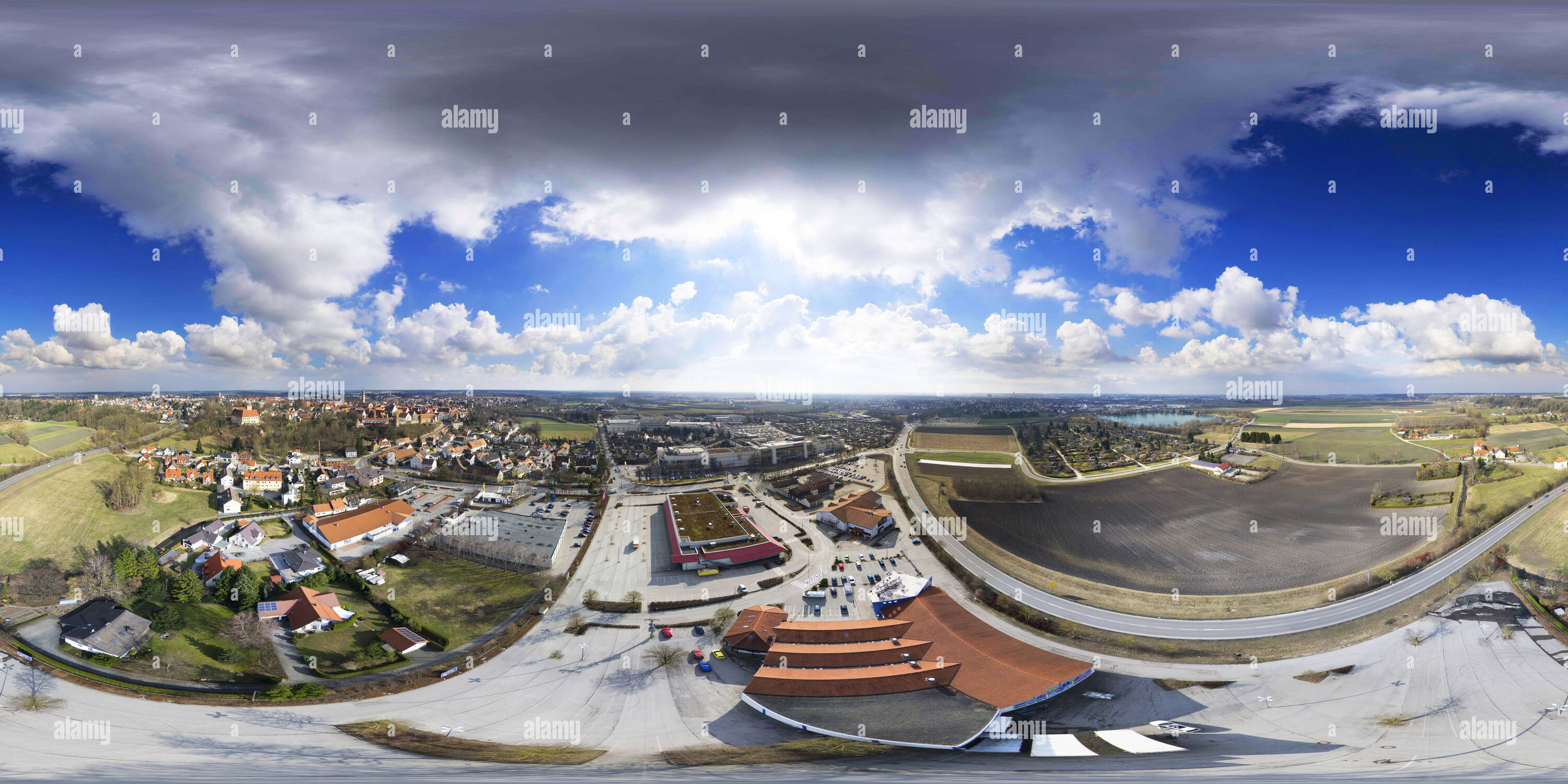 360° view of Friedberg Castle, Friedberg,Bavaria. Aerial view - Alamy