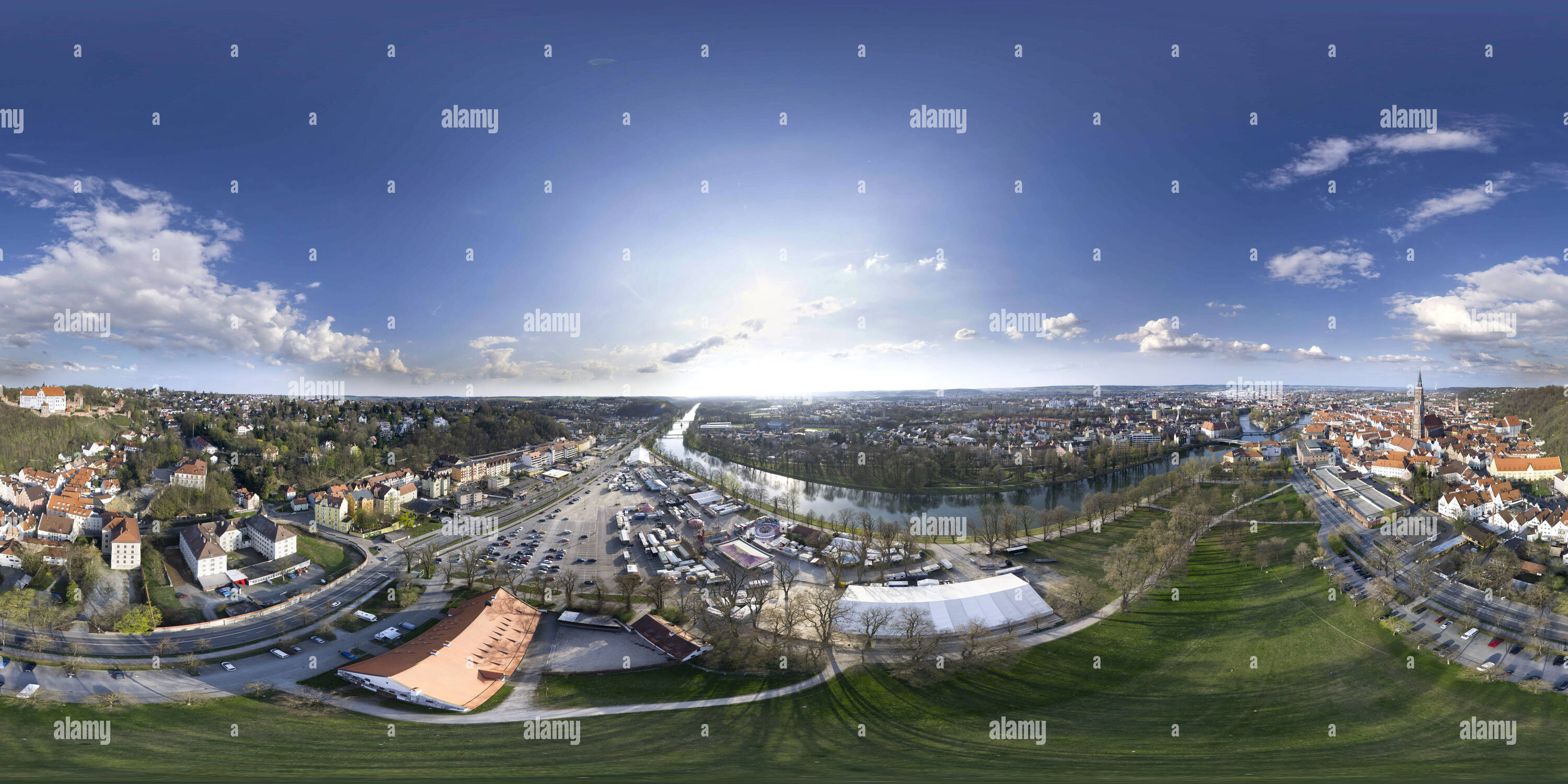 360° view of Trausnitz Castle Landshut, Bavaria. Aerial View - Alamy