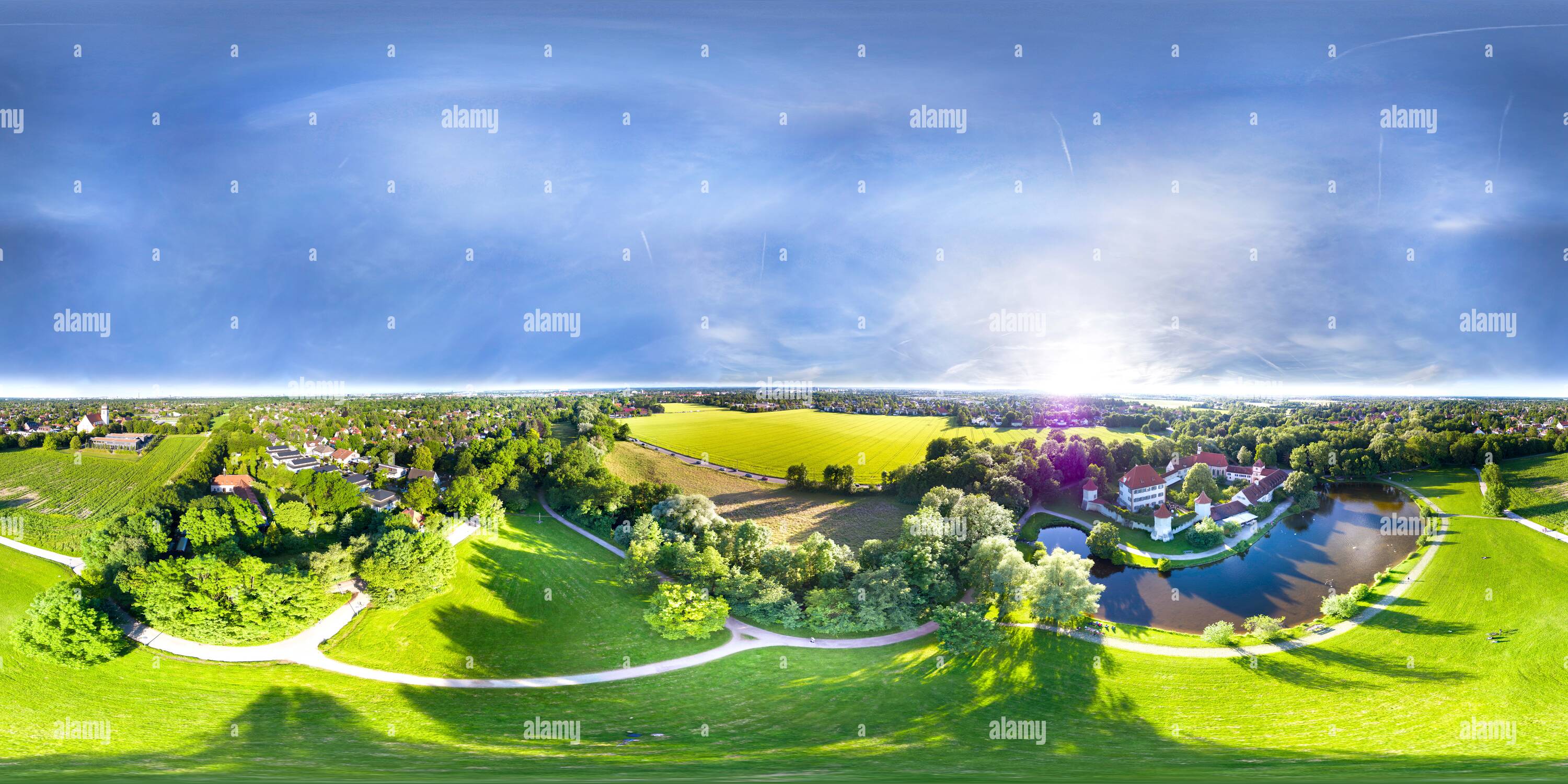 360° view of Blutenburg Castle, Pasing-Obermenzing, Germany, Jun2016 ...