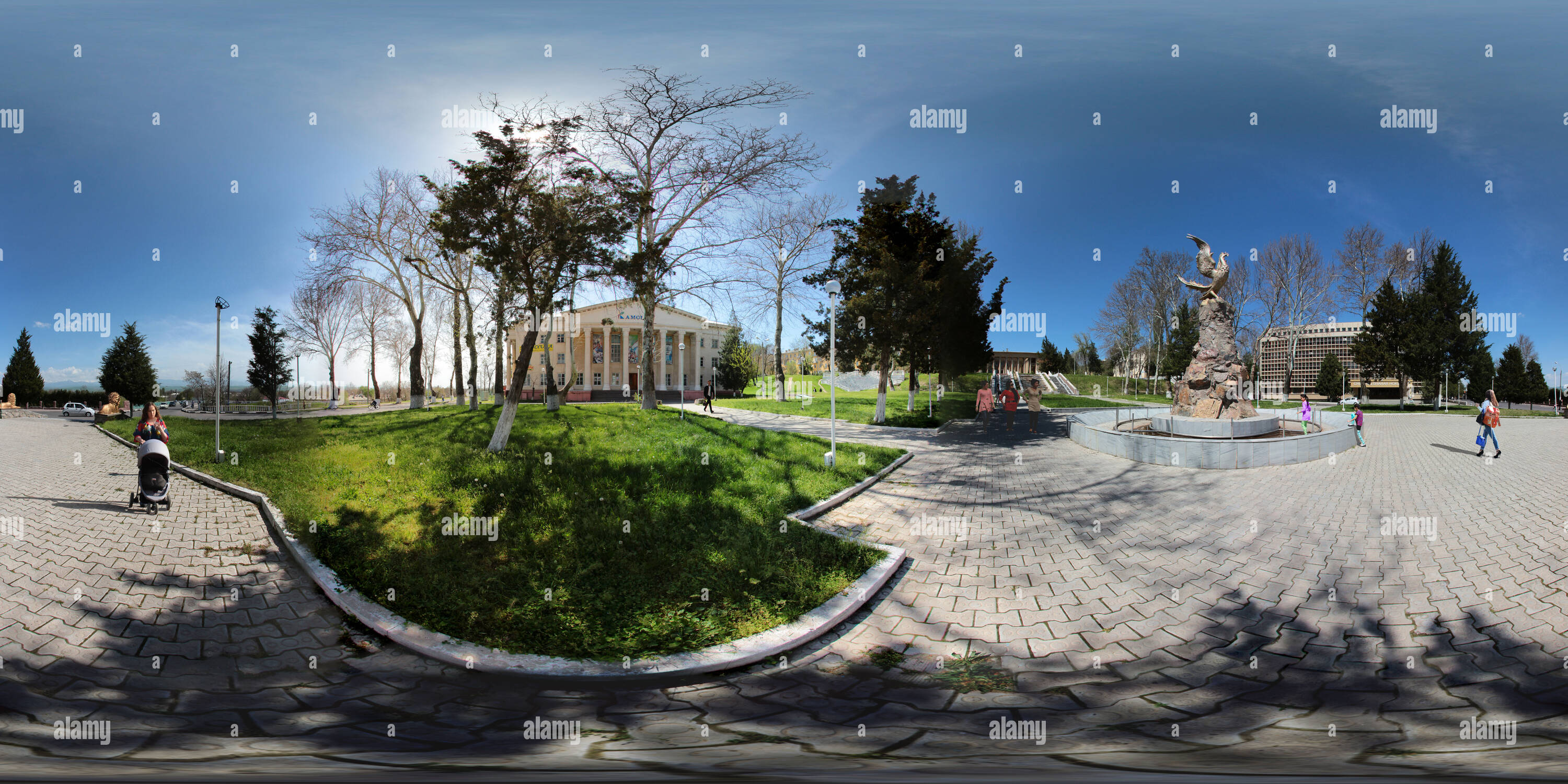 360° view of At the fountain. Near khokimiat - Alamy