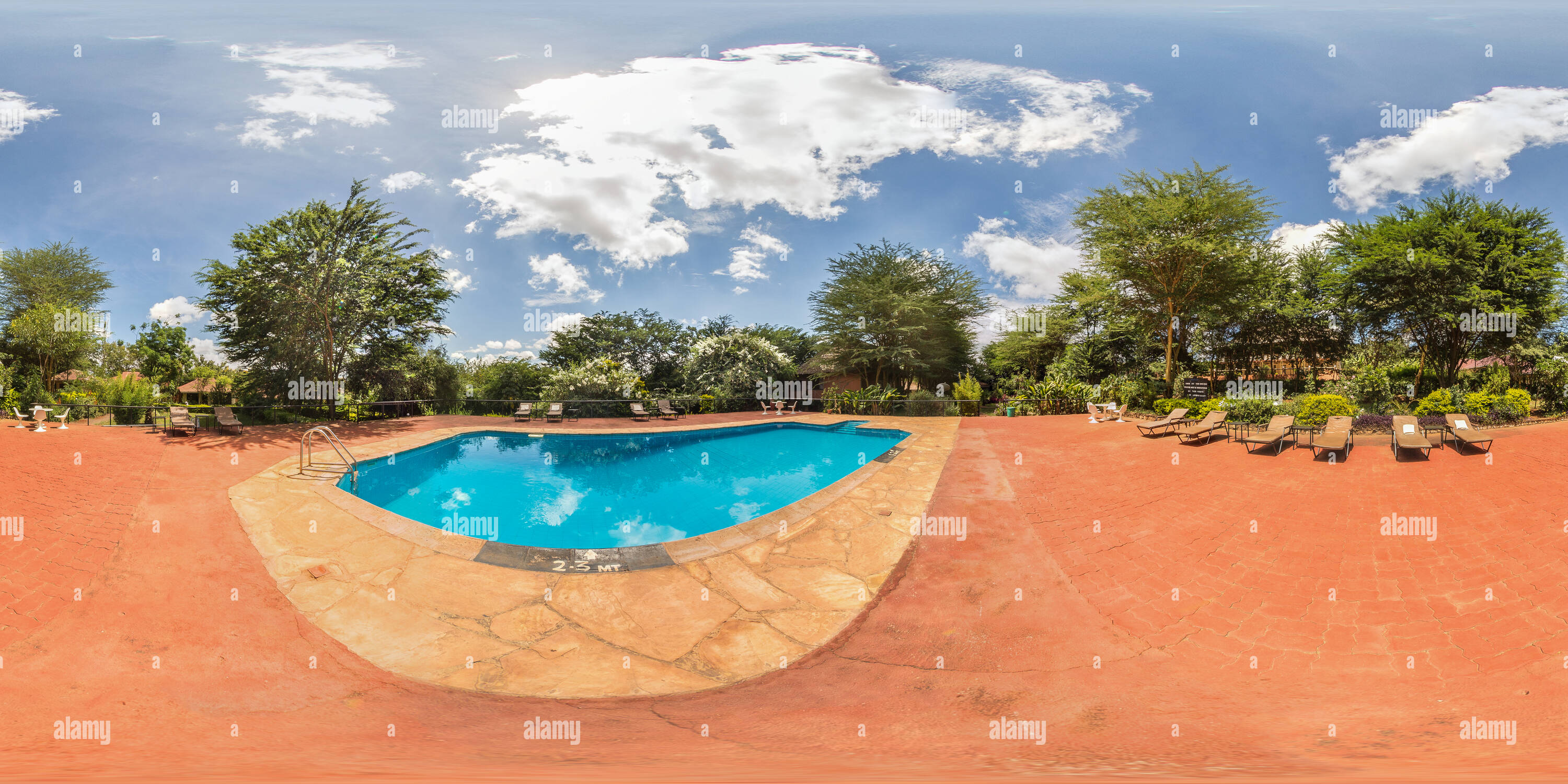 360° view of Eileen's Trees, Swimming pool, Karatu, Tanzania - Alamy