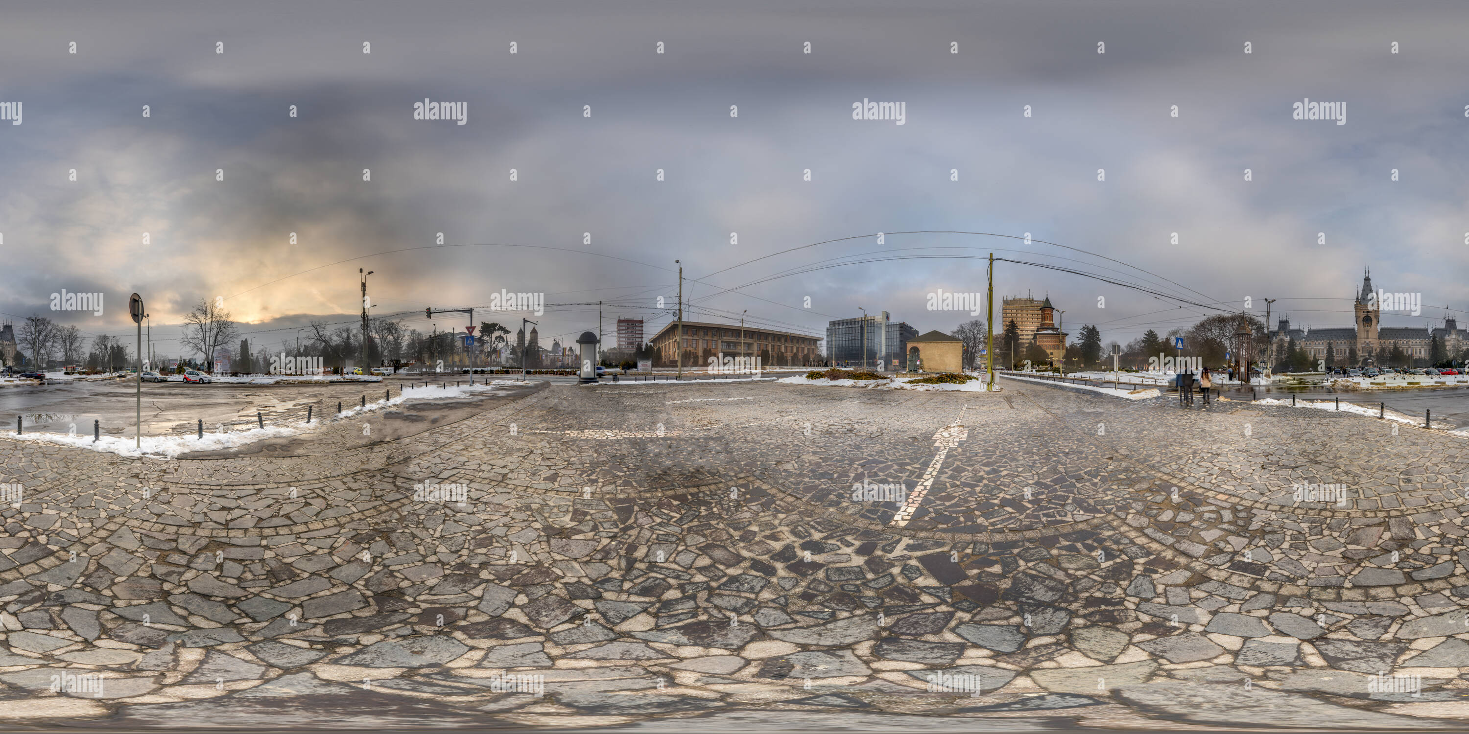 360° view of Iasi Street Corner. By Casa Dosoftei and Palace of Culture ...