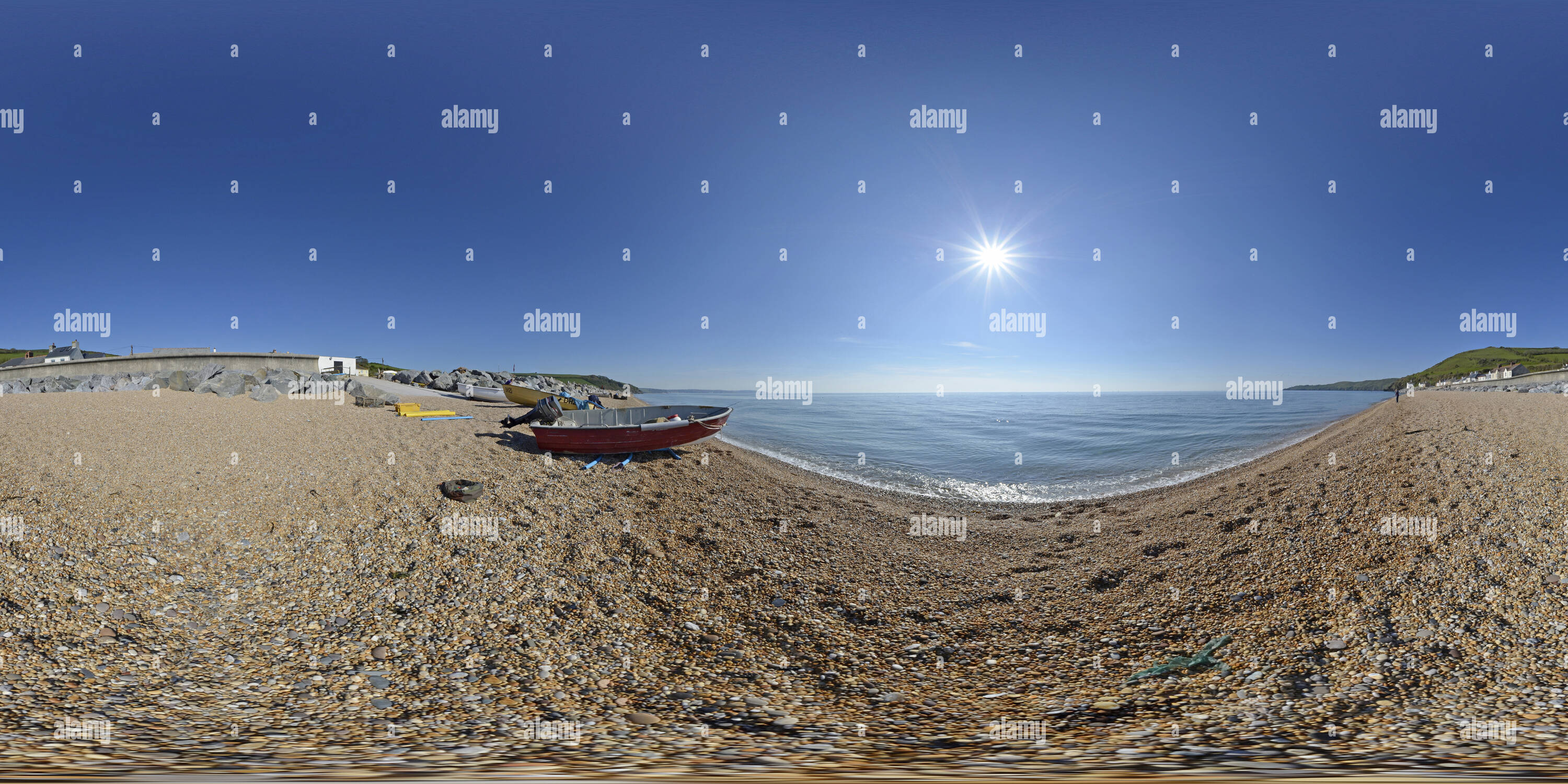 360° view of Beesands Beach South Hams Start Bay Devon - Alamy