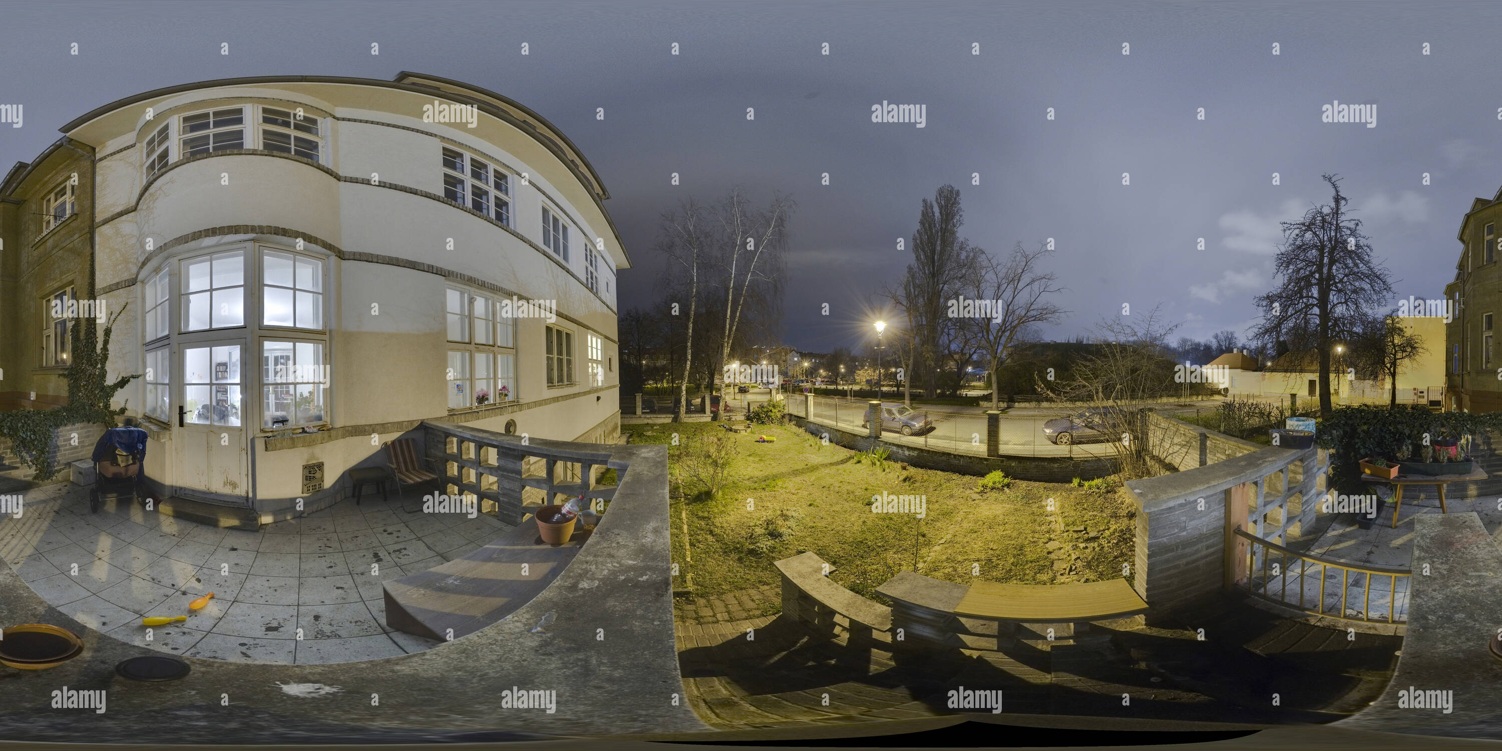 360° view of Prague 6 at night - Alamy