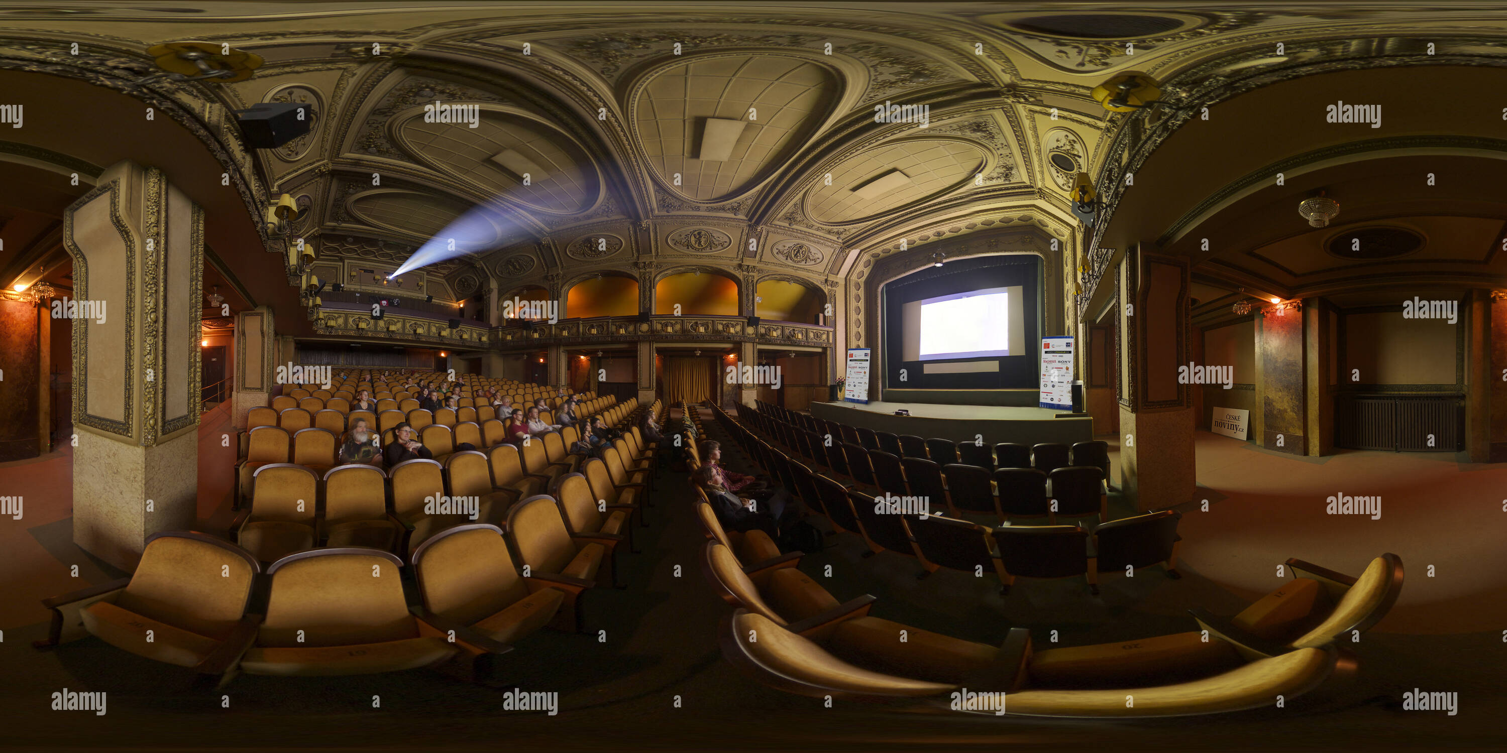 360° view of Lucerna Kino (cinema, movie theater - Alamy