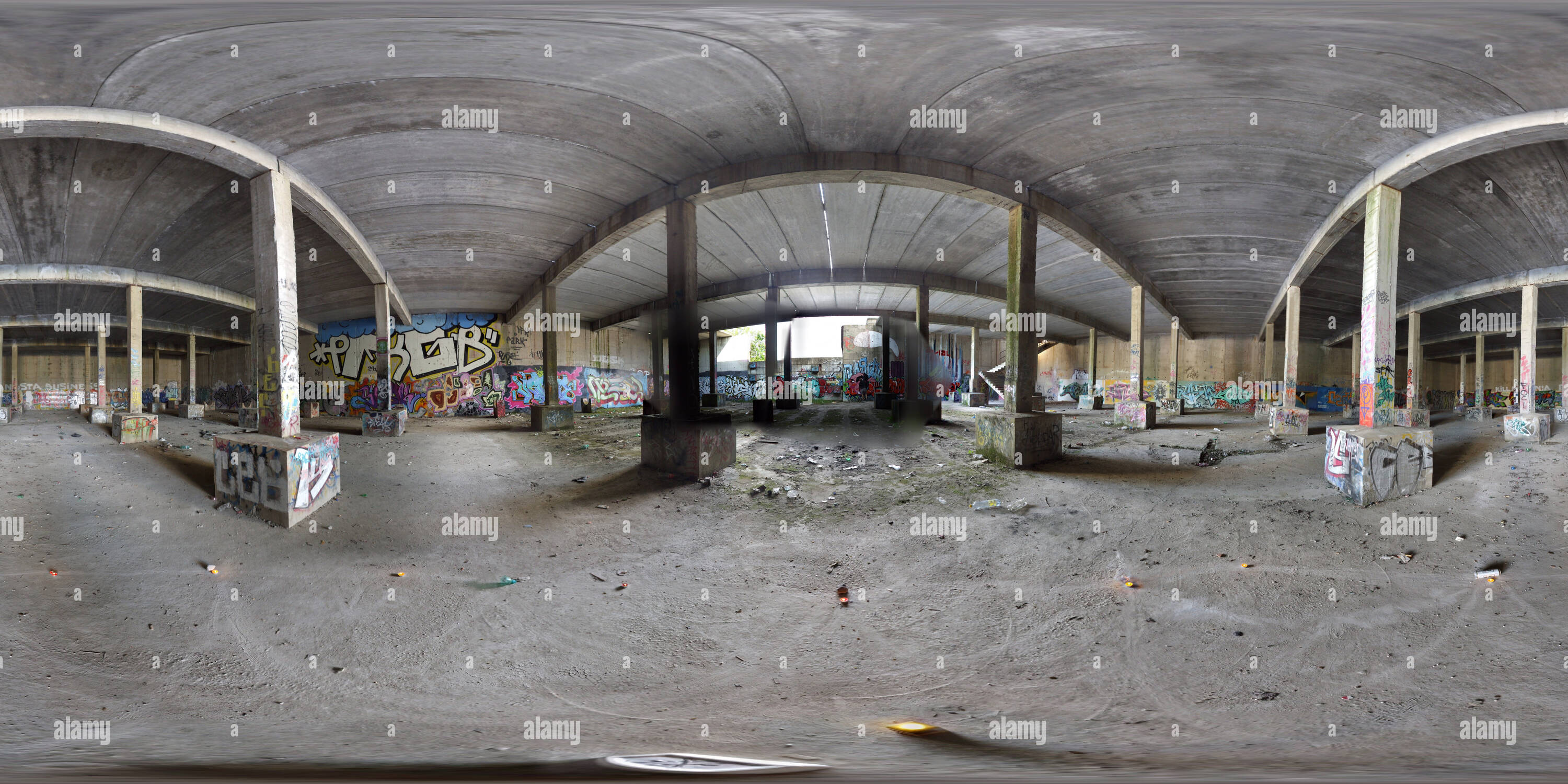 360° view of Old abandoned water-station - Alamy