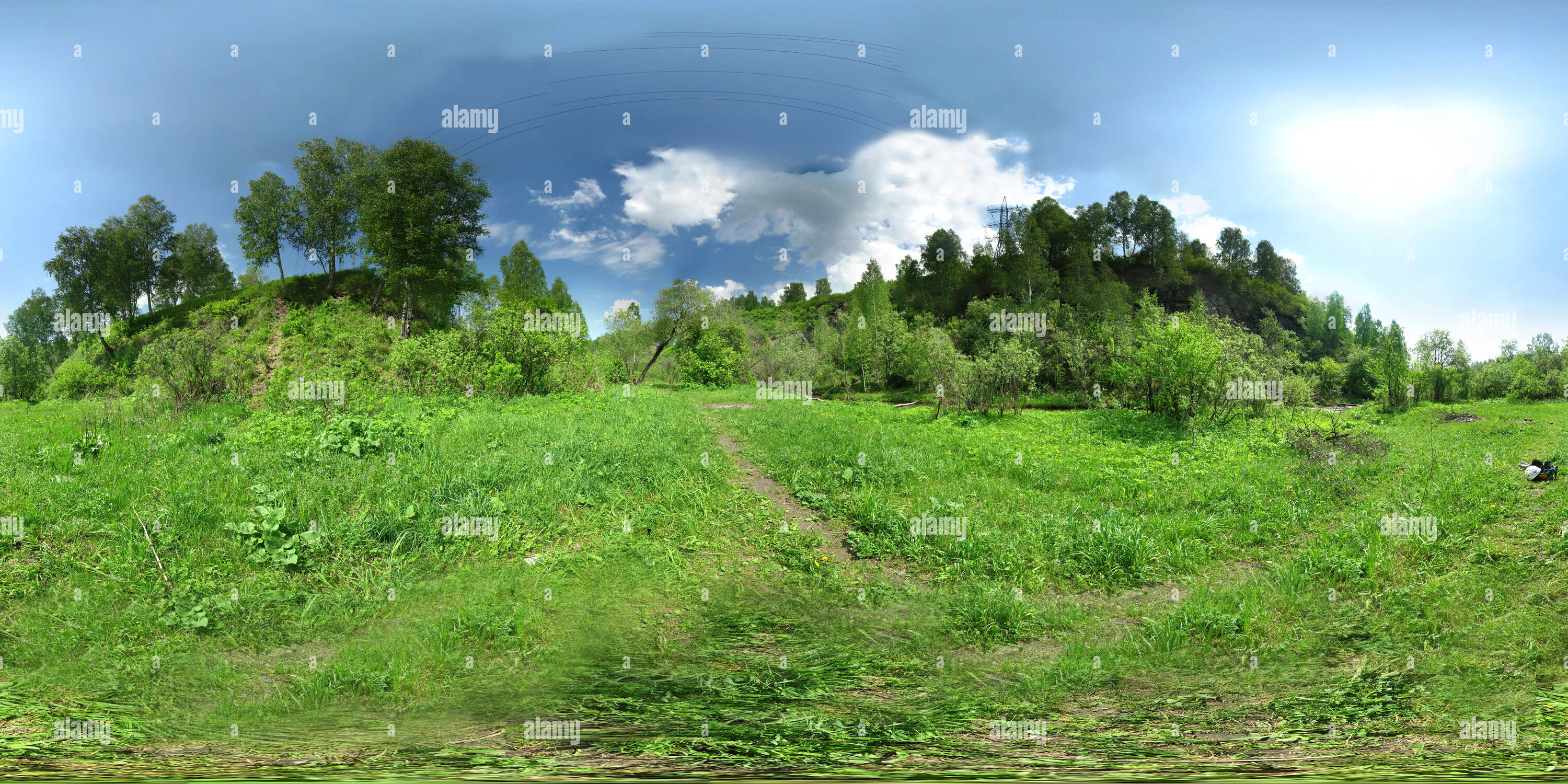 360° view of Glade, Uchebniy's railstation, Novosibirsk near - Alamy