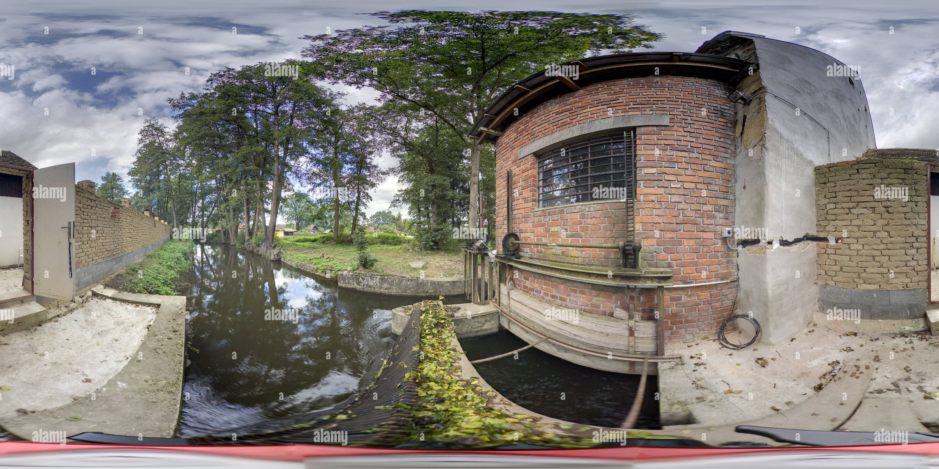 360° view of Mill Race - 15th Century Mill Museum, Vodnany - Alamy