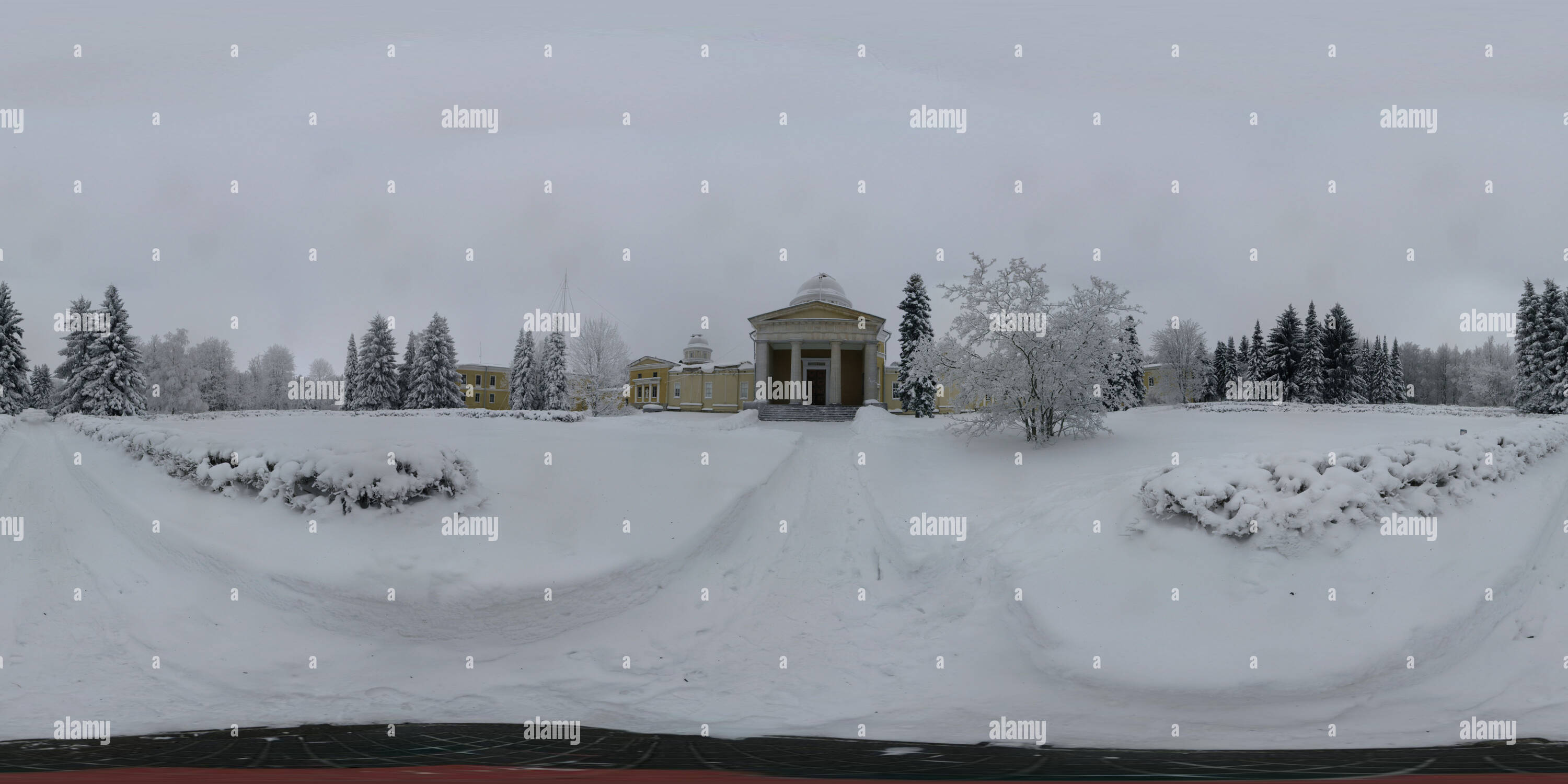 360° view of Pulkovo observatory, winter - Alamy