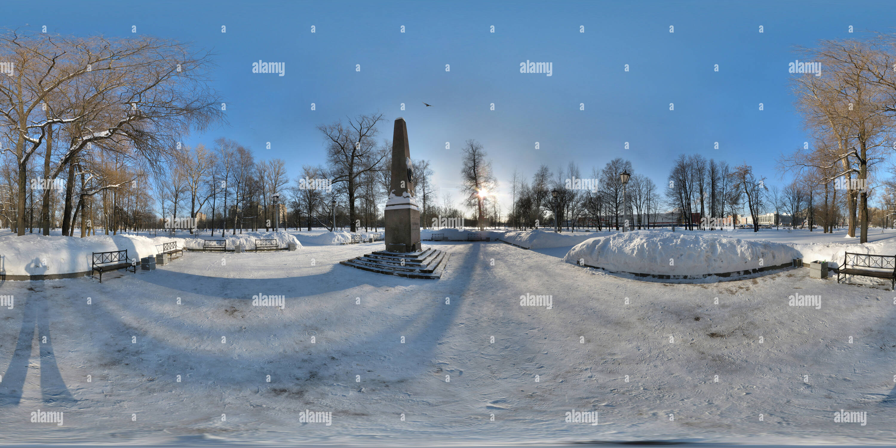 360° view of The monument at Pushkin's Duel Place near the Black river ...