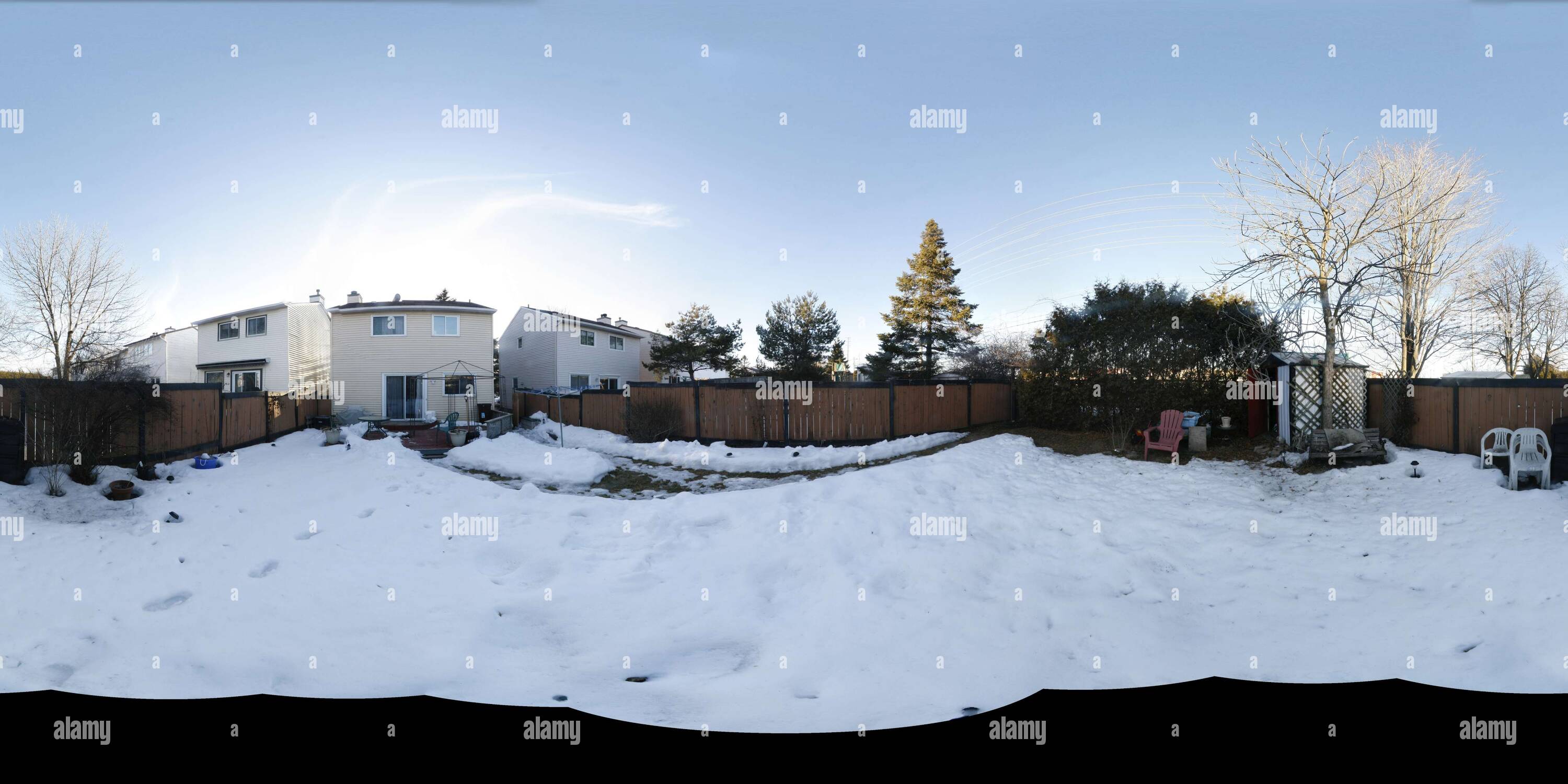 360° view of Barrhaven Winter Backyard - Alamy